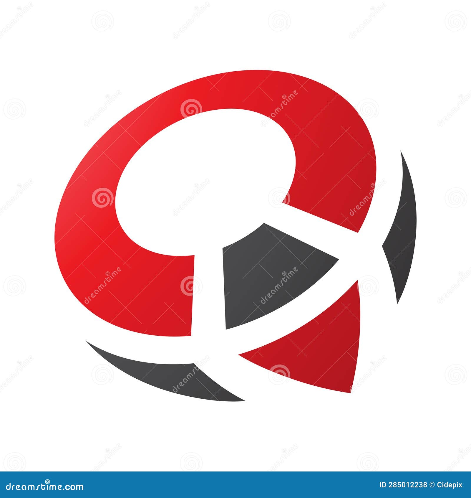 Red and Black Compass Shaped Letter Q Icon Stock Vector - Illustration ...
