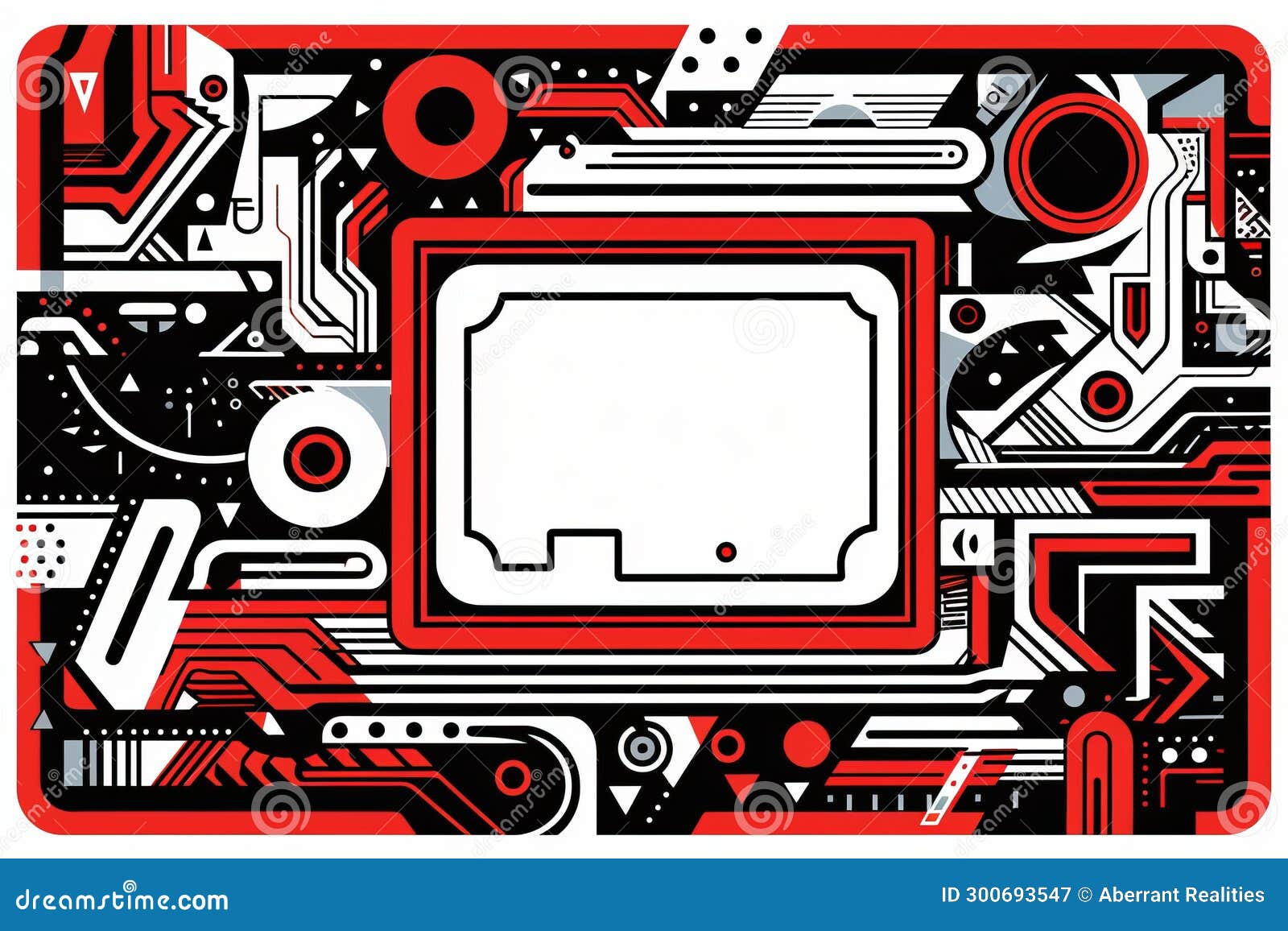 A Red and Black Computer Chip on a White Background Stock Illustration ...
