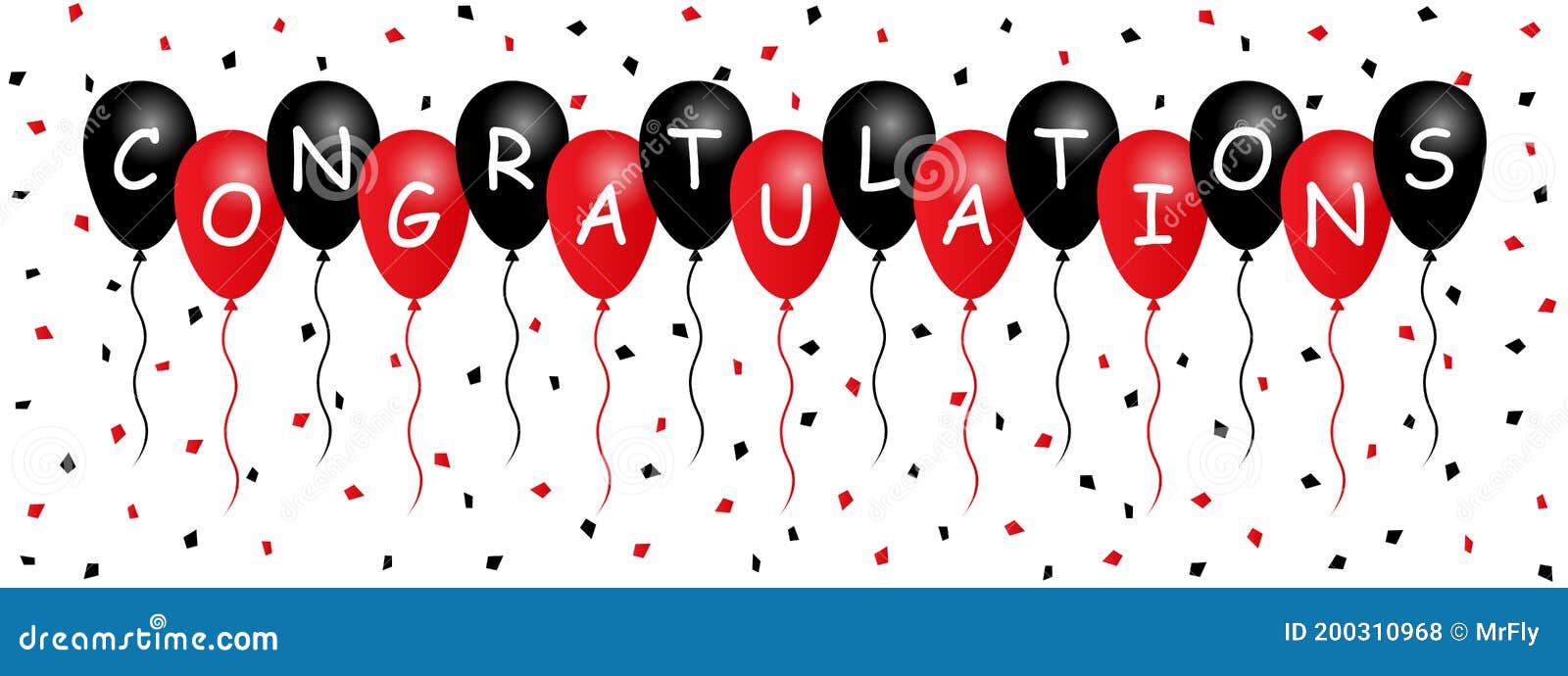 Red and Black Congratulations Baloons, Vector Illustration Stock Vector ...