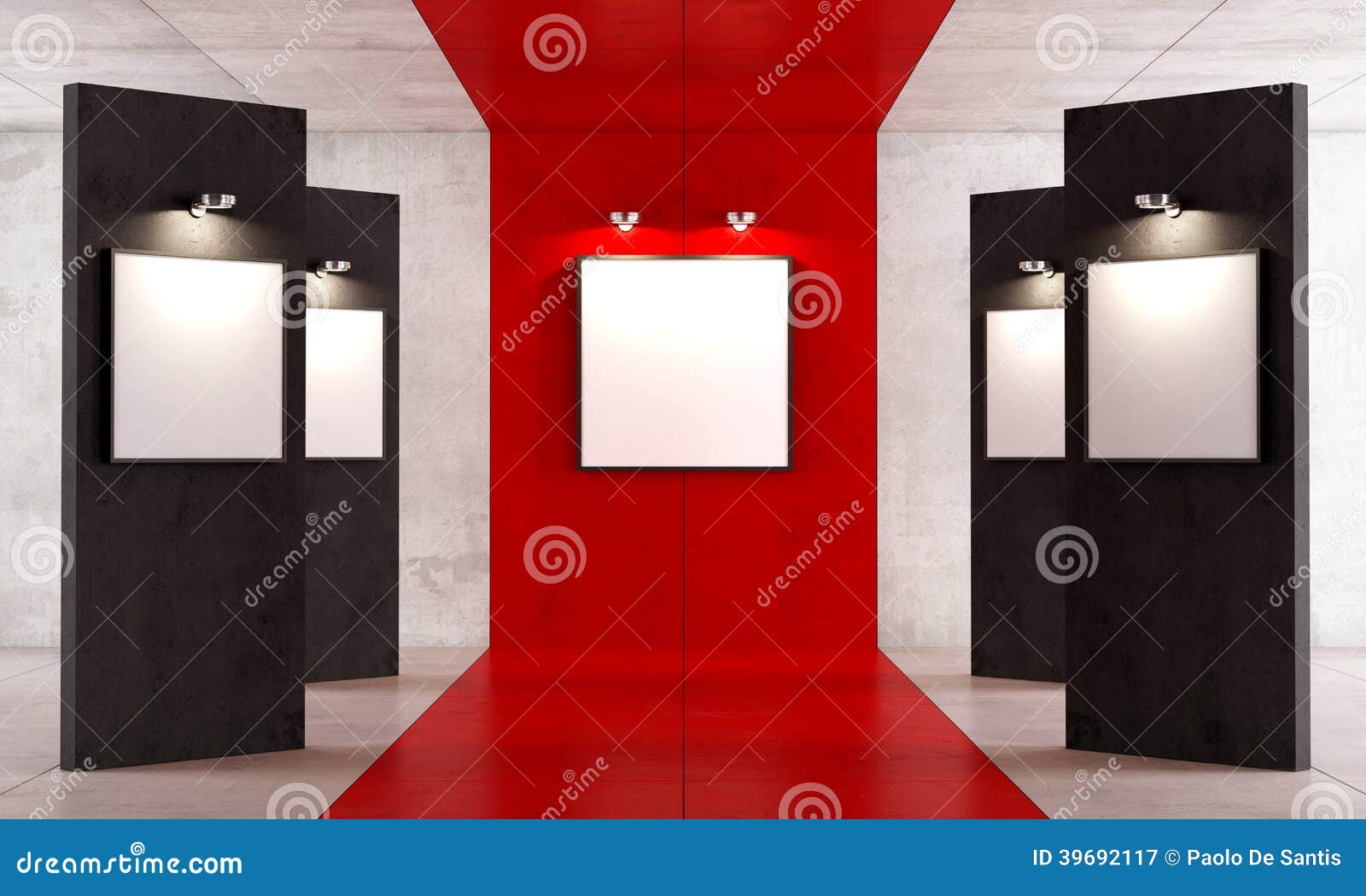 Red and Black Contemporary Art Gallery Stock Illustration ...