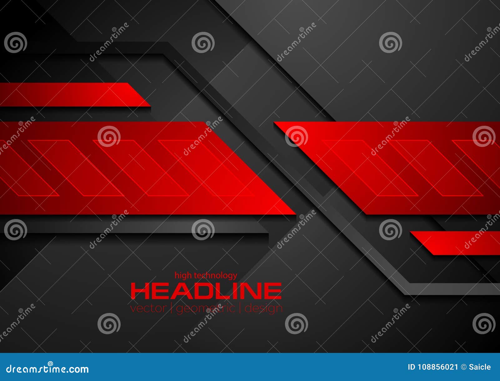 Red and Black Contrast Abstract Technology Background Stock Vector ...