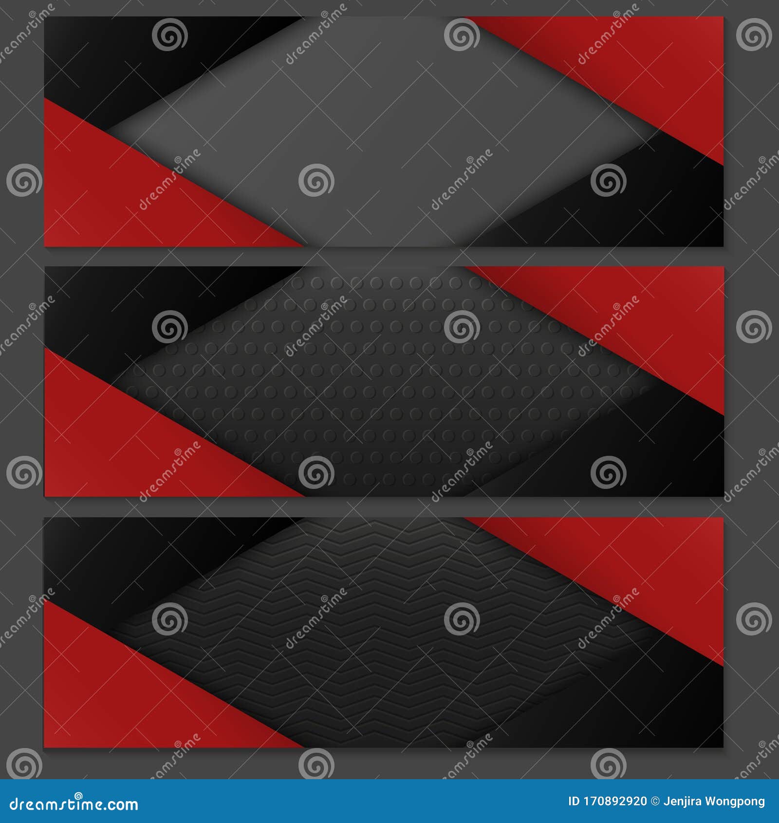 Red and Black Corner with Metal Background Banner Stock Illustration ...