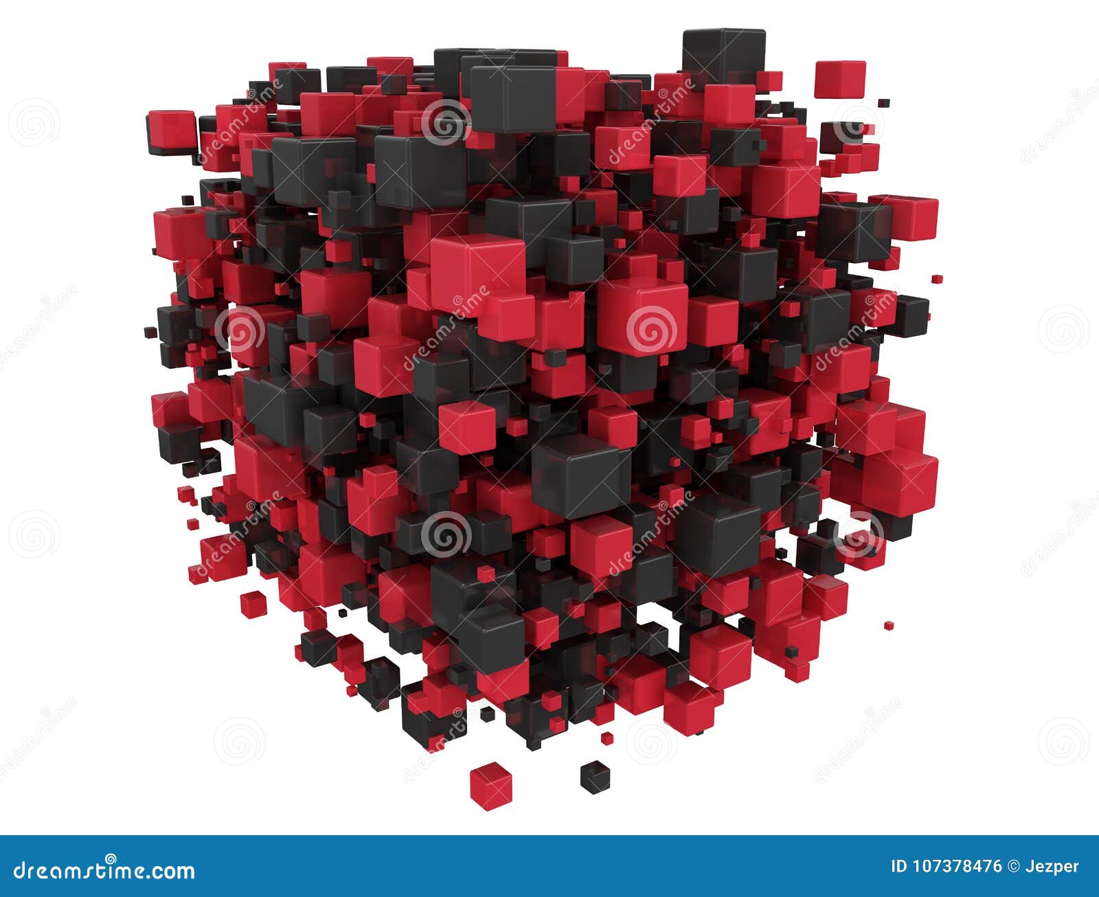 Red and black 3d cubes stock illustration. Illustration of building ...
