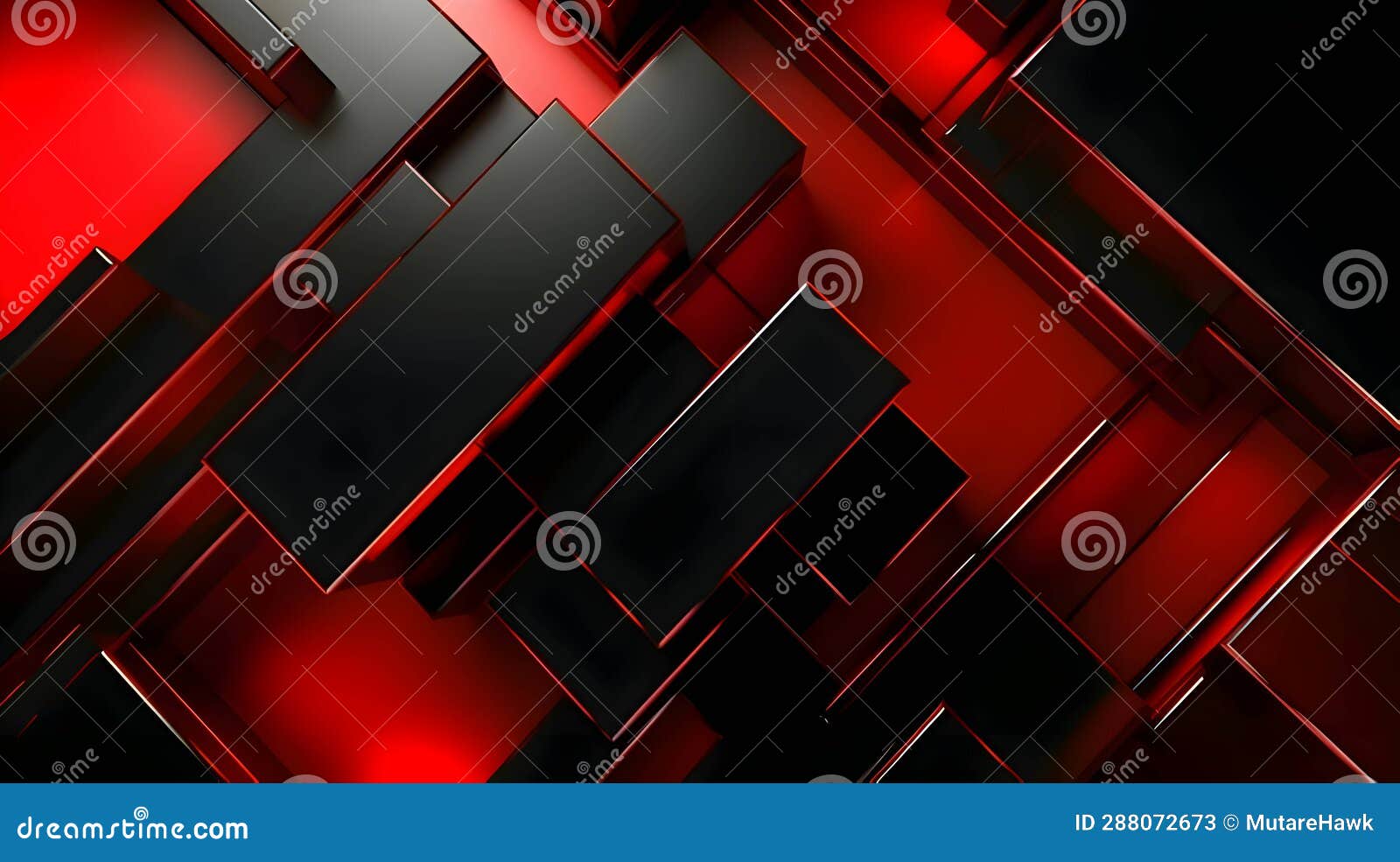 Red and Black 3D Geometric Forms As Abstract Background Wallpaper Stock ...
