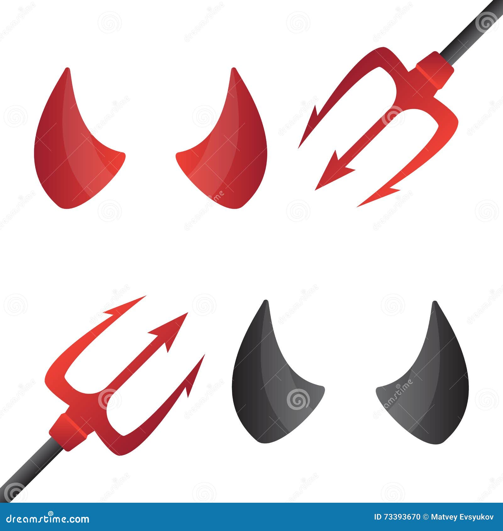 Red and Black Devil Horns. Horn Evil, Demon Horn Stock Illustration ...