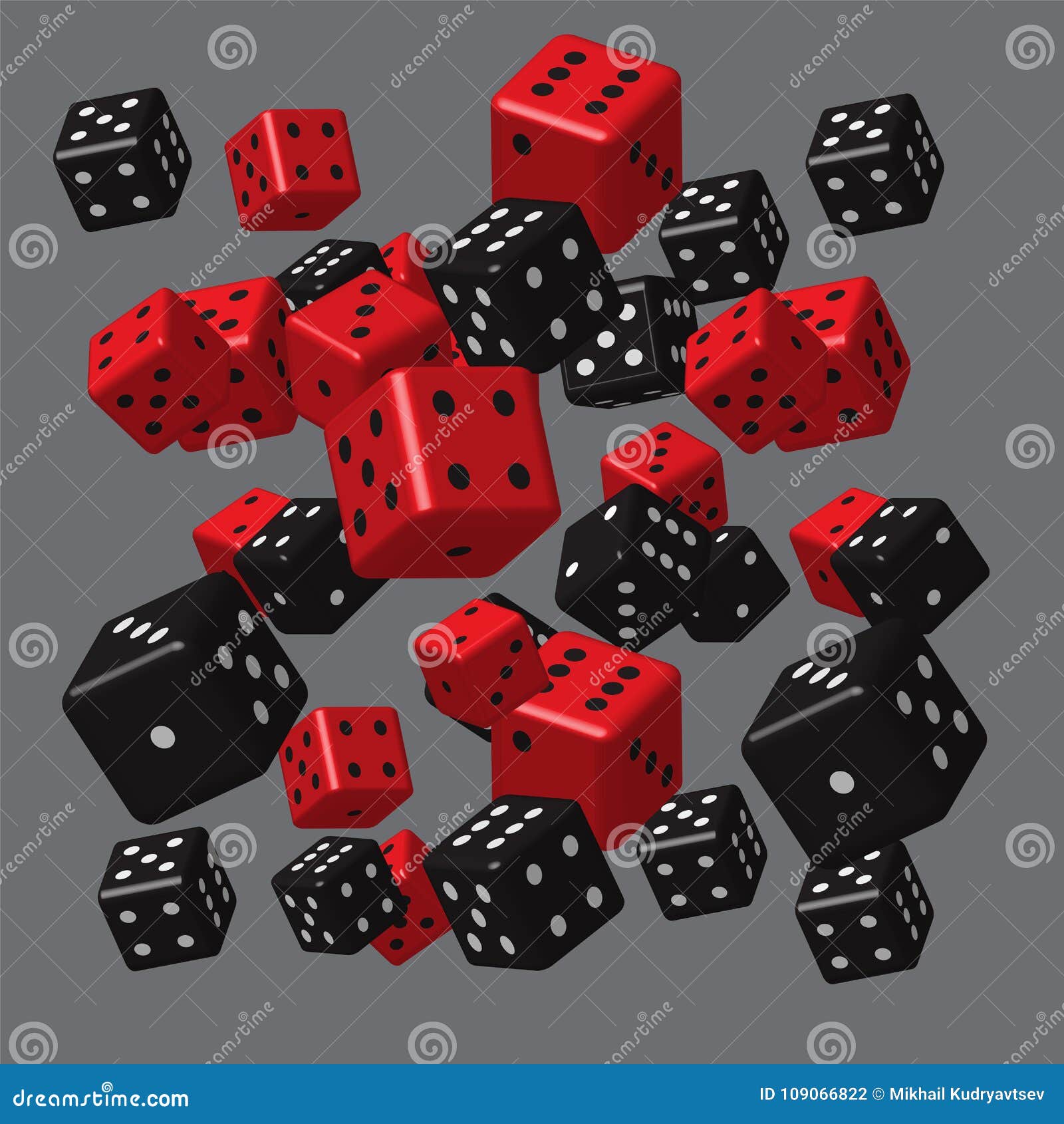 Red Black Dice Pattern stock vector. Illustration of gambling - 109066822