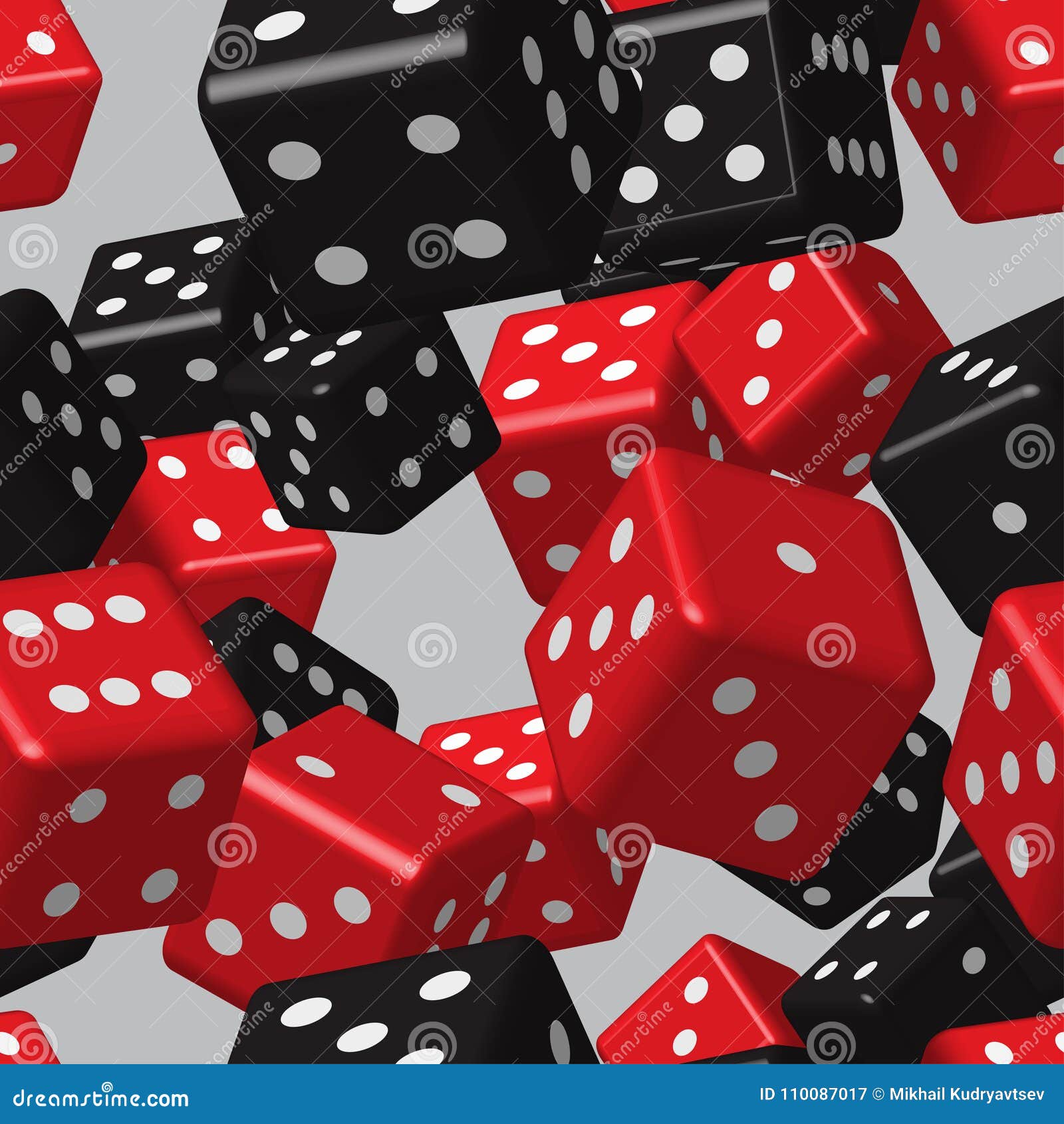 Red Black Dice Seamless Pattern Stock Vector - Illustration of betting ...