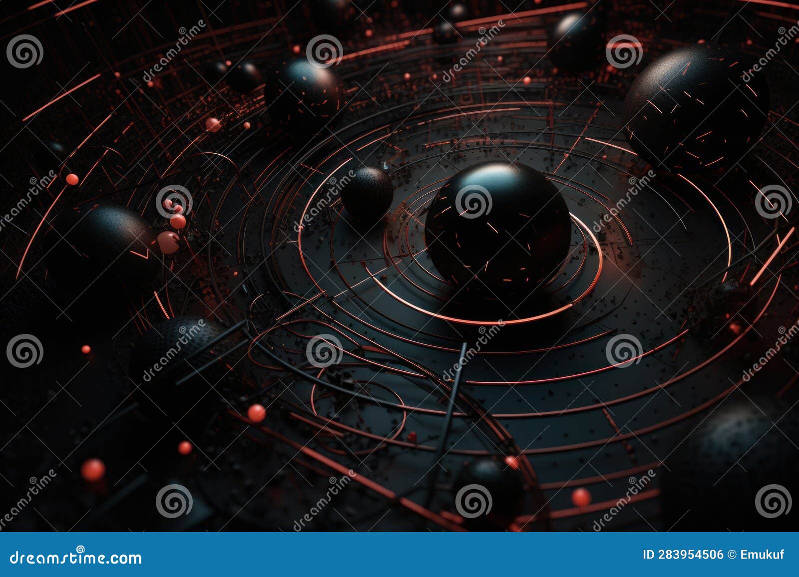 Red Black Digital Technology Background Generative Ai Stock ...