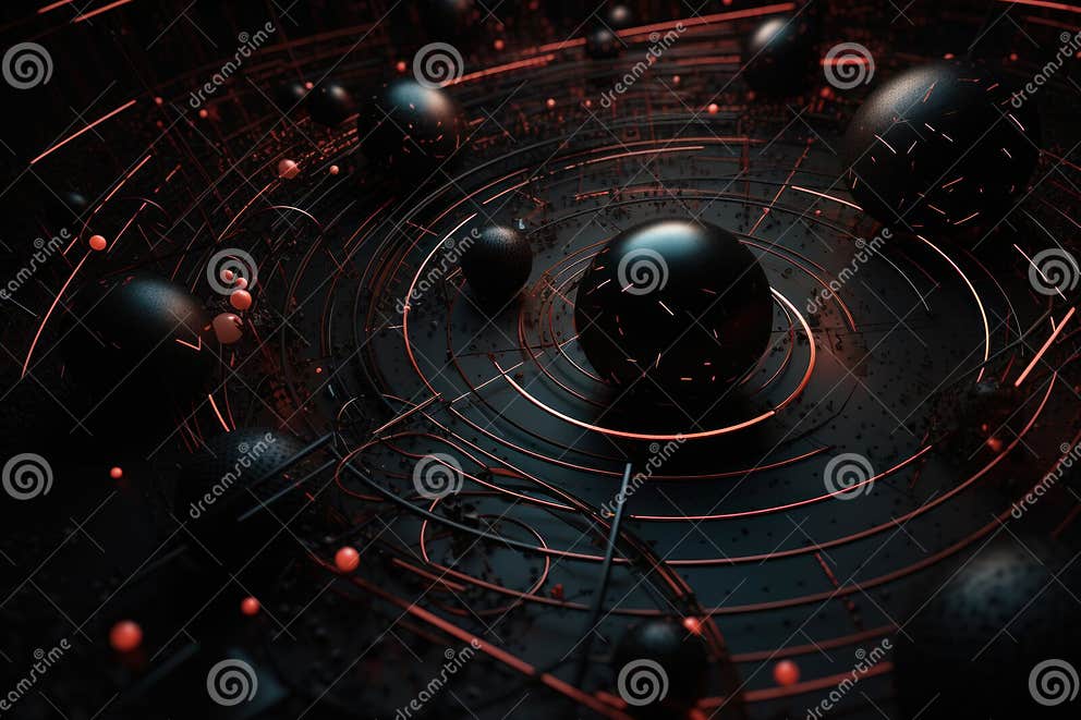 Red Black Digital Technology Background Generative Ai Stock ...