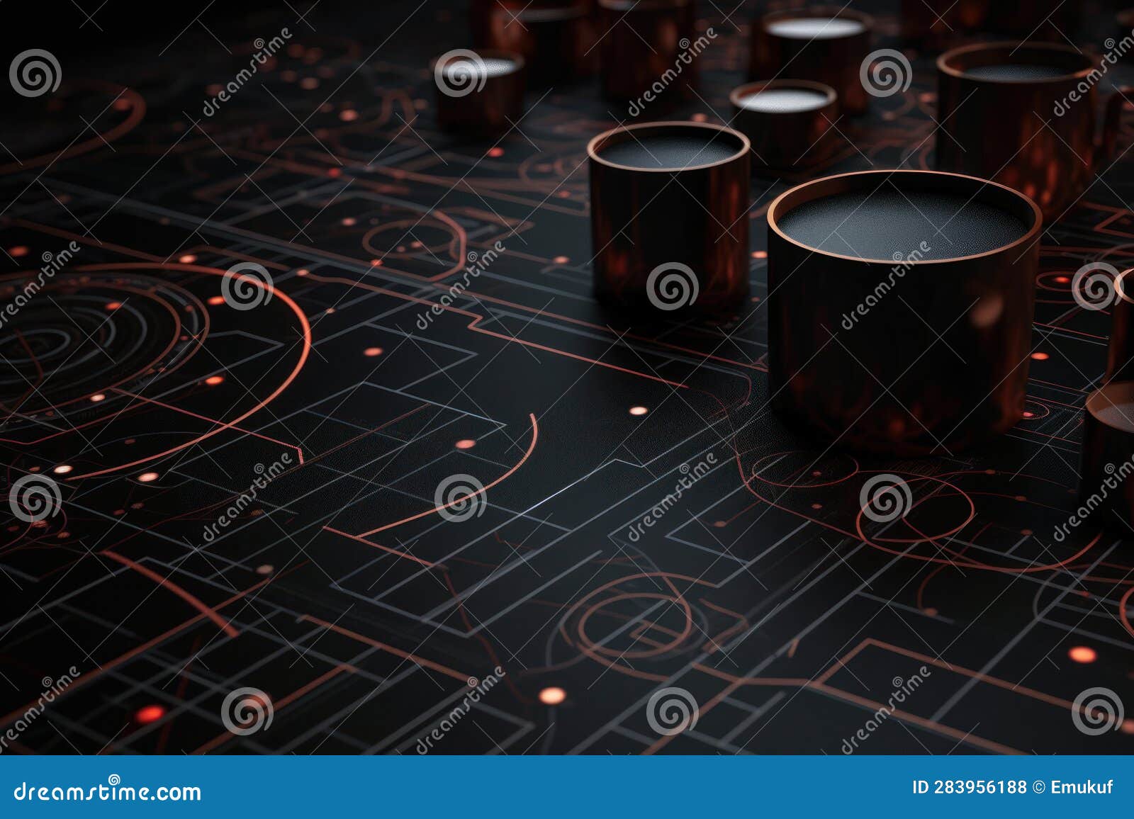 Red Black Digital Technology Background Generative Ai Stock ...