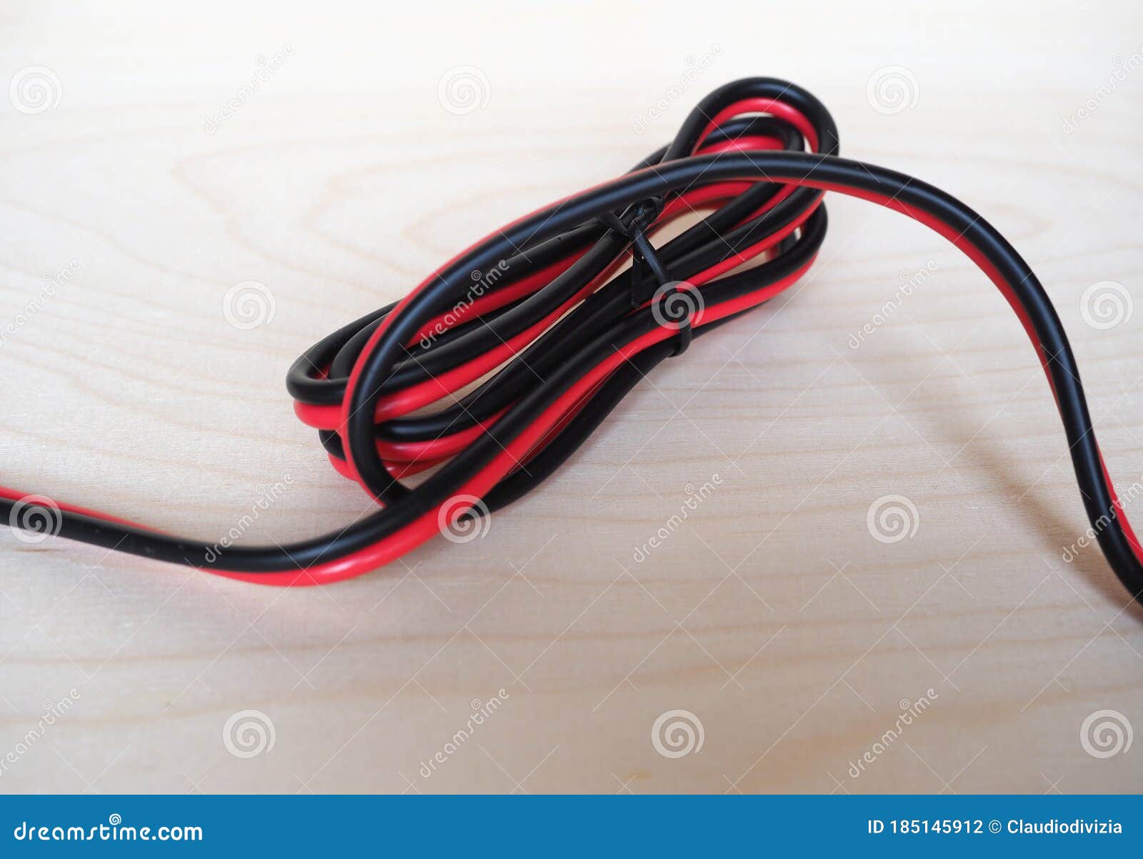 Red and Black Electric Wire Stock Photo - Image of supply, current ...