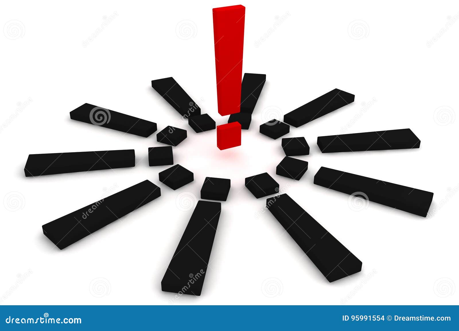 Red and Black Exclamation Mark Stock Photo - Image of obvious ...