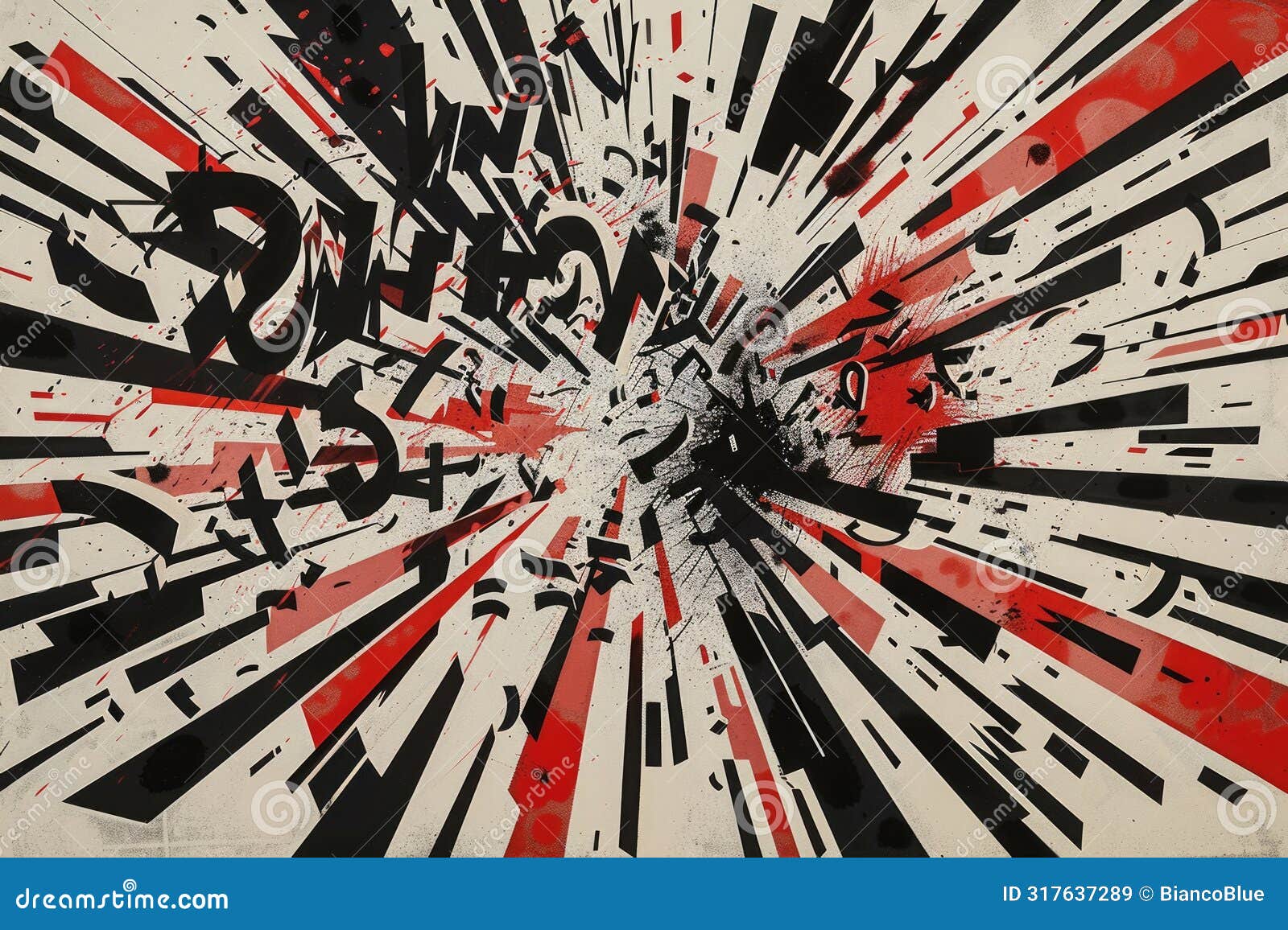 A Red and Black Explosion of Graffiti with a White Background AIG51A ...