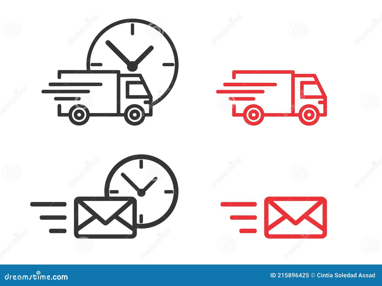 Red and Black Express Mail and Transport Shipping Icon Stock Vector ...