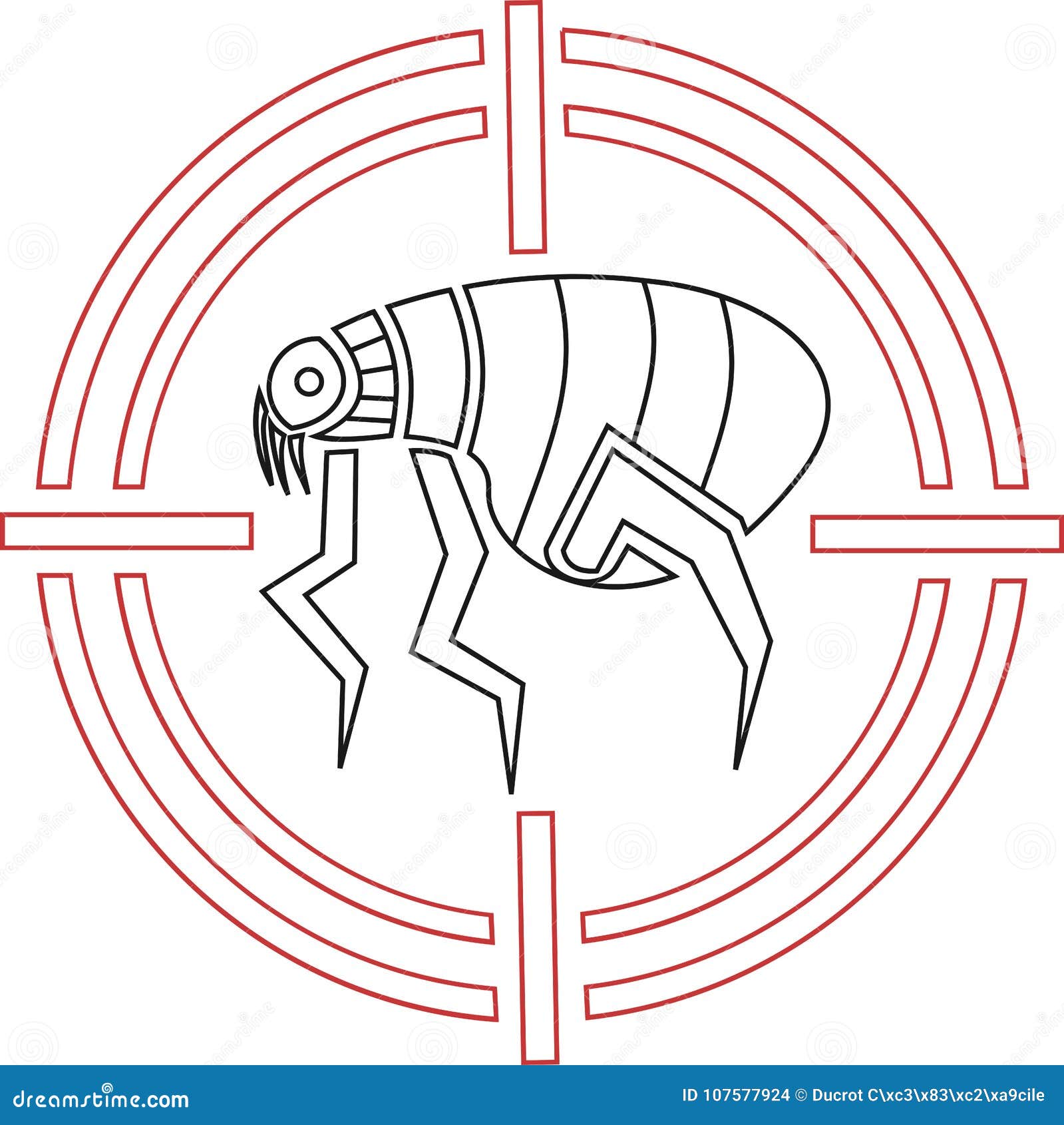 Flea In Target Line And Solid Icon, Pest Control Concept, Flea Warning ... Flea In Target Line And Solid Icon, Pest Control Concept, Flea Warning ...