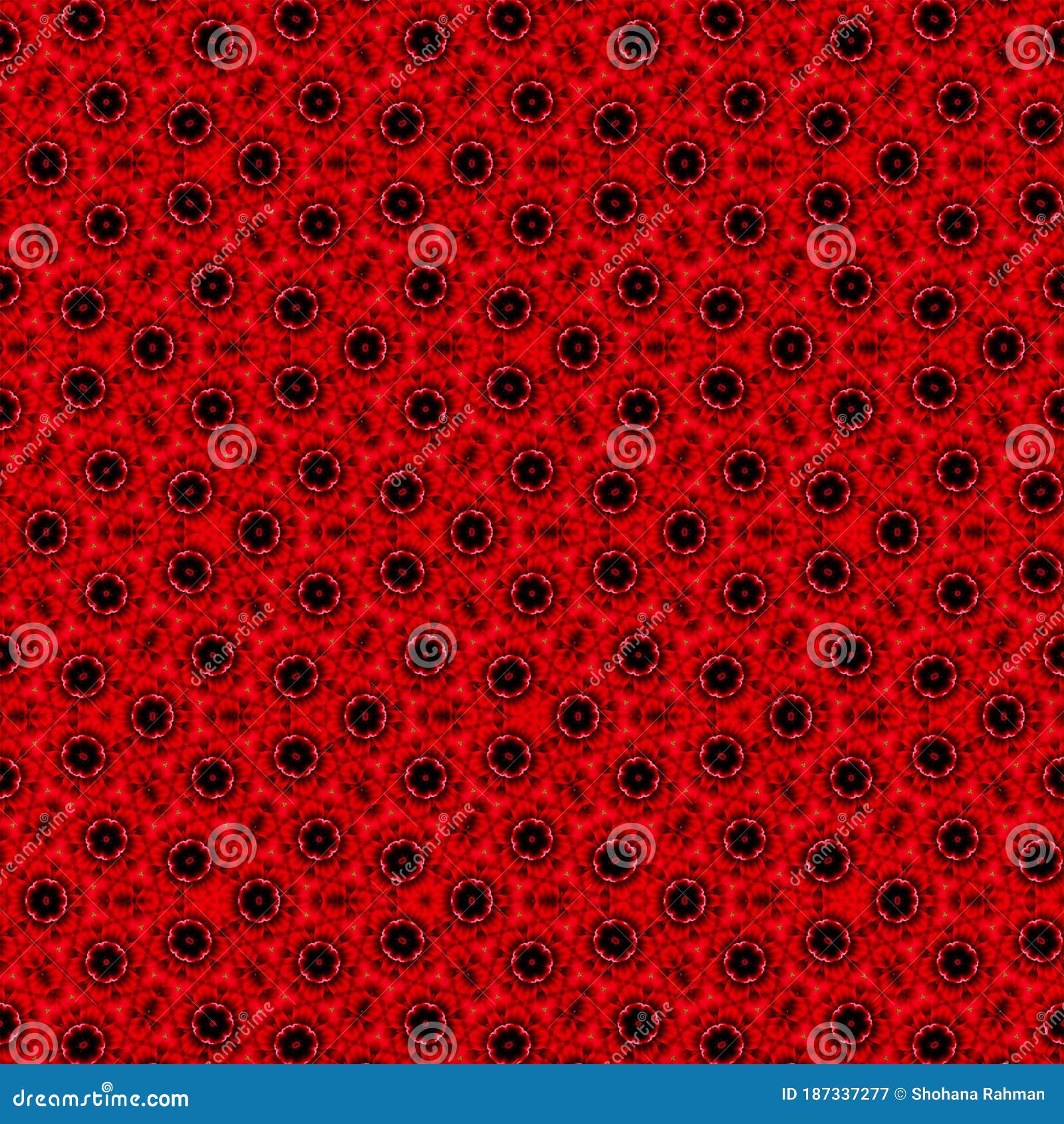Red and Black Floral Pattern Design for Background Stock Illustration ...