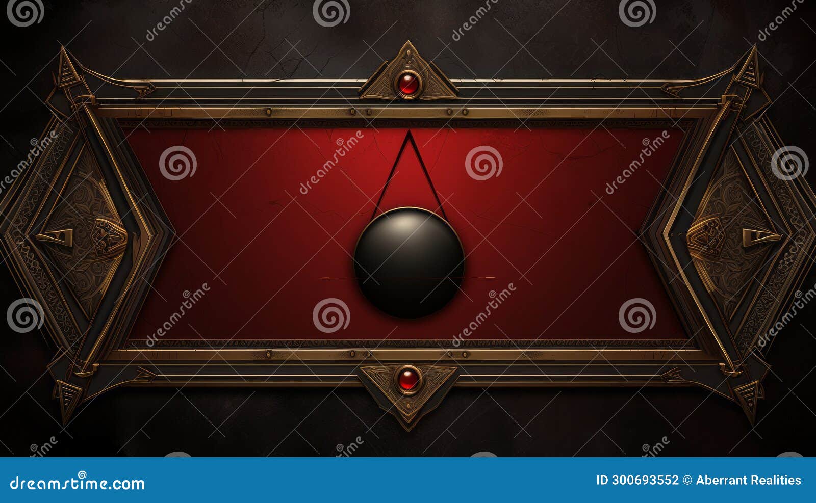 A Red and Black Frame with a Black Object in it Stock Illustration ...