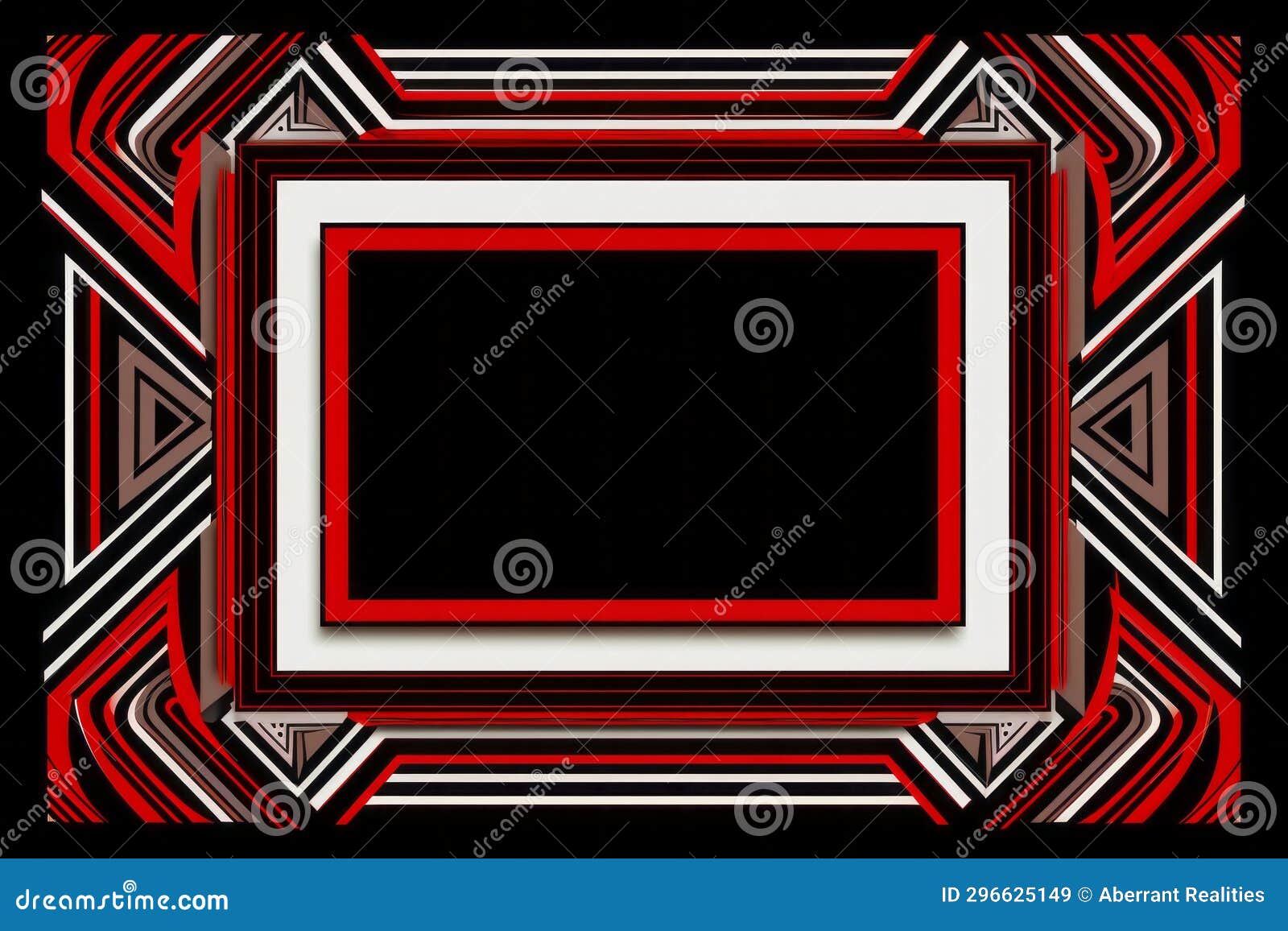 A Red and Black Frame with a Black Border Stock Illustration ...