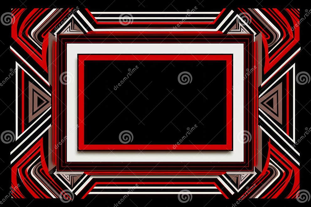 A Red and Black Frame with a Black Border Stock Illustration ...