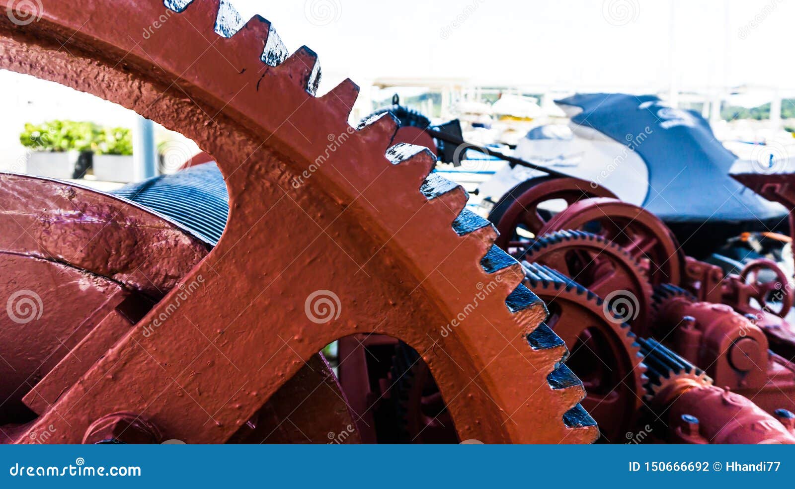 Red and Black Gears of a Machine Stock Photo - Image of white, wheels ...