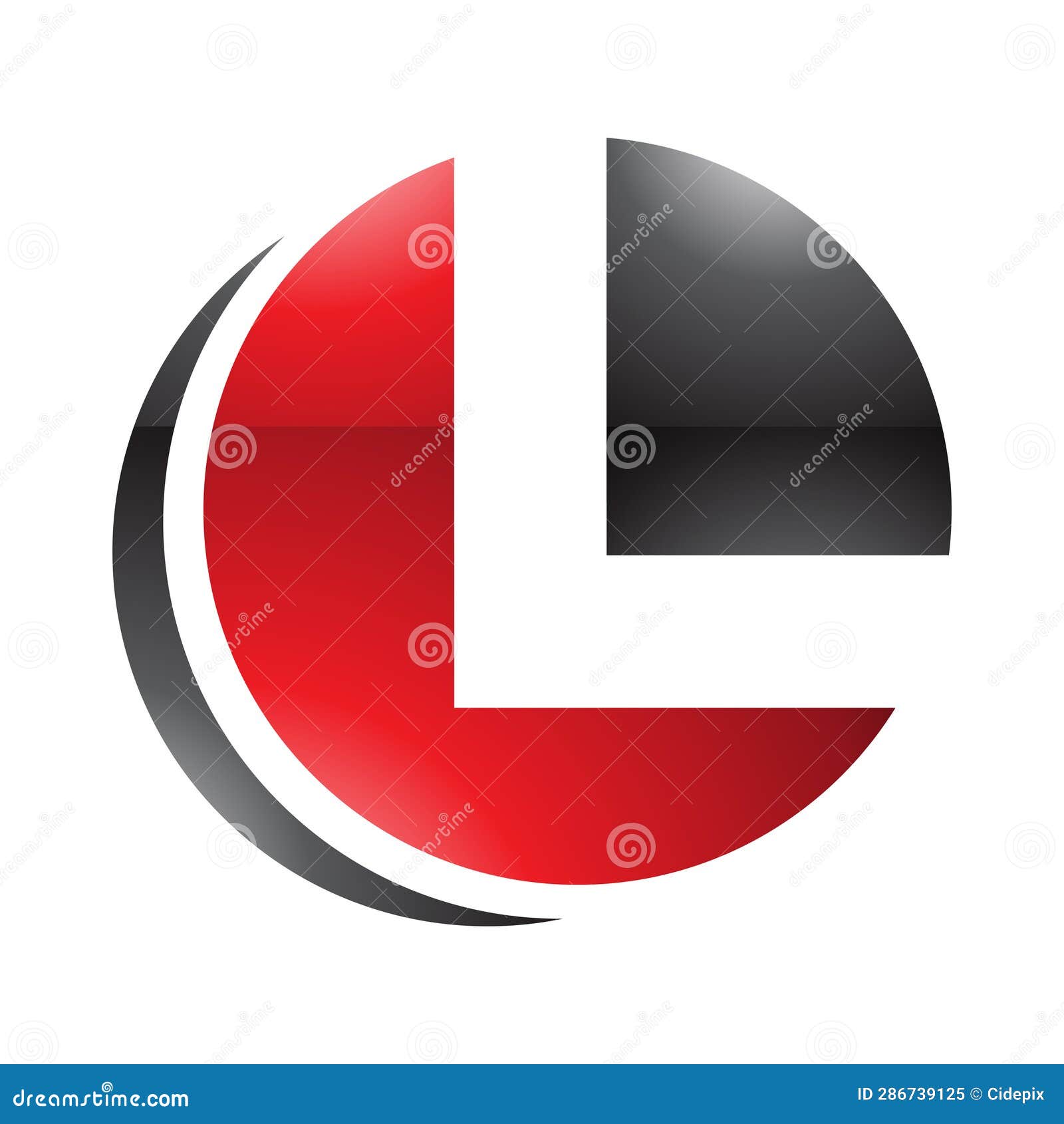 Red and Black Glossy Circle Shaped Letter L Icon Stock Vector ...