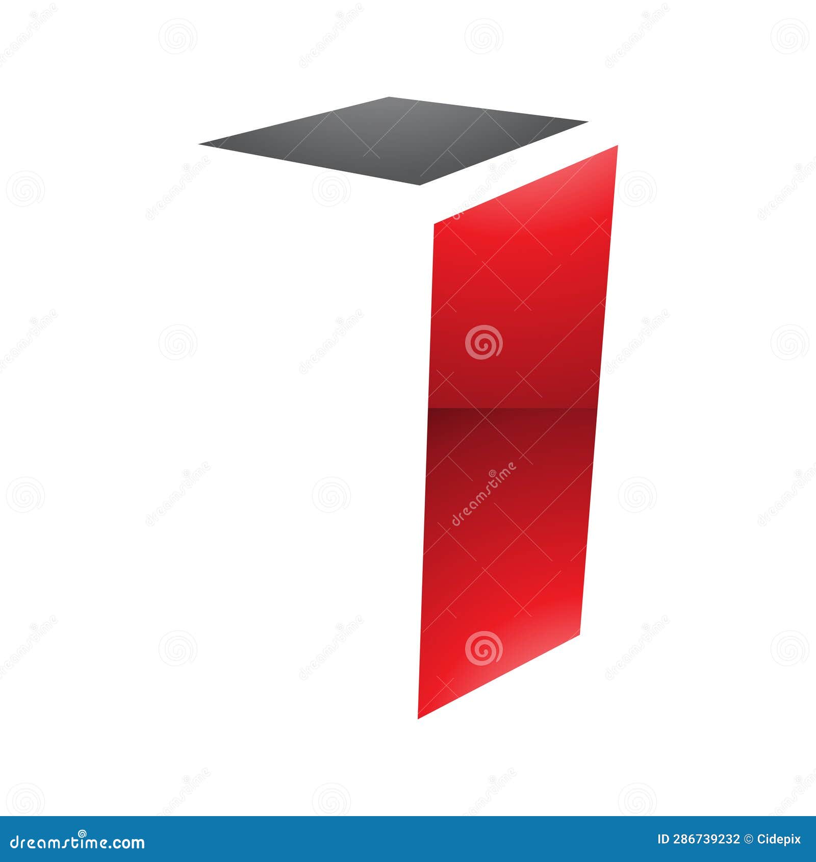 Red and Black Glossy Folded Letter I Icon Stock Vector - Illustration ...