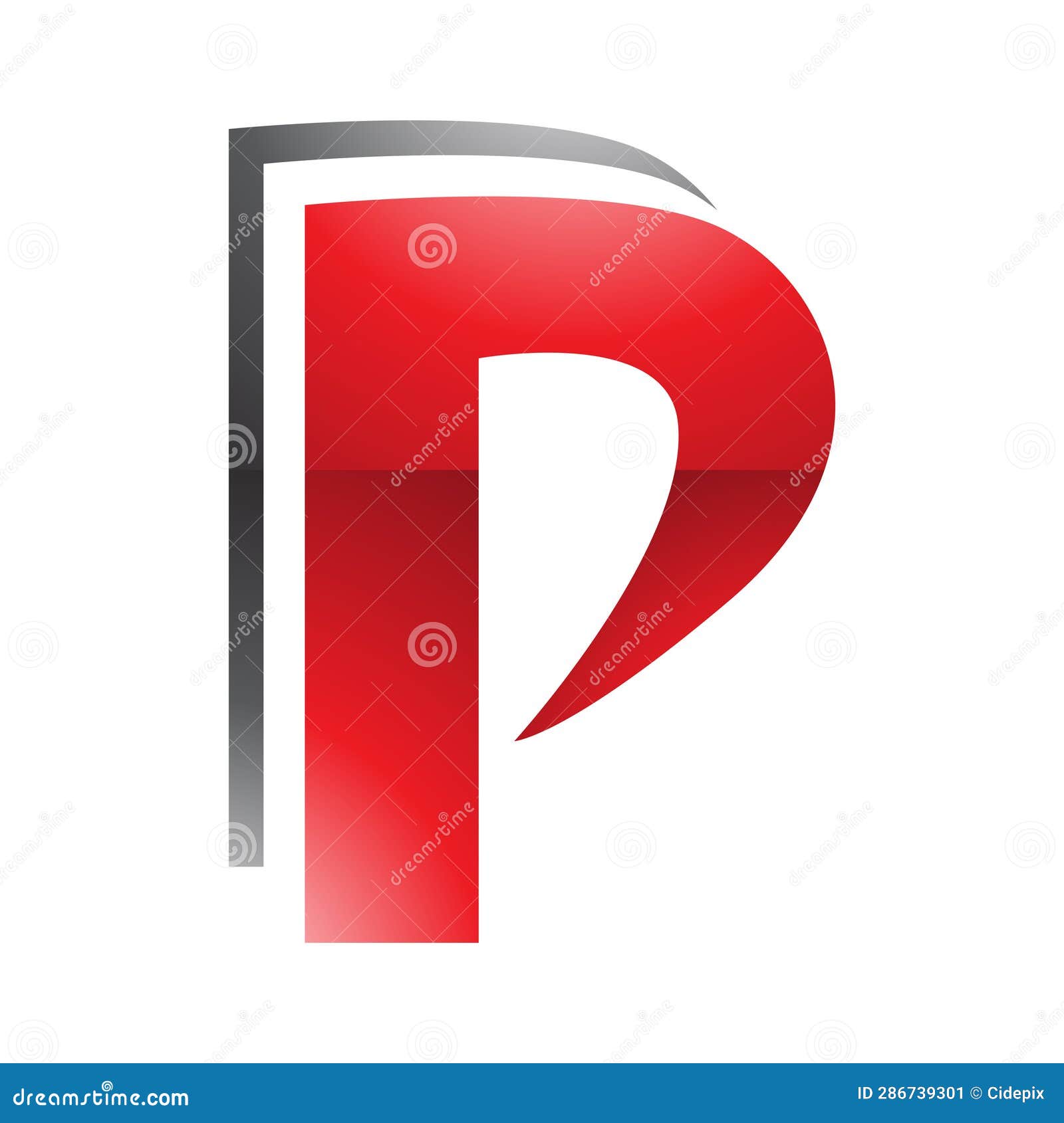 Red and Black Glossy Layered Letter P Icon Stock Vector - Illustration ...