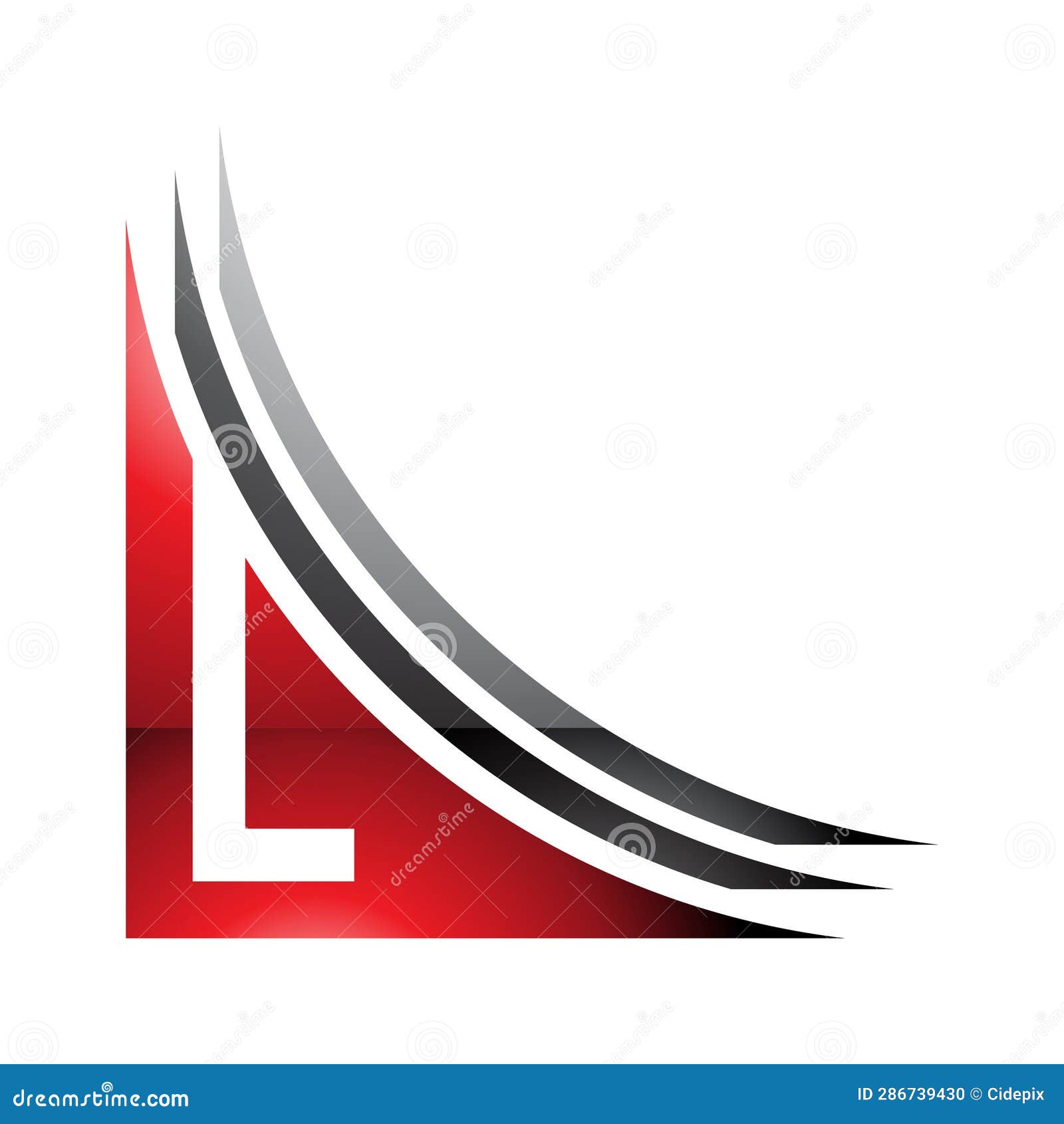 Red and Black Glossy Letter L Icon with Layers Stock Vector ...