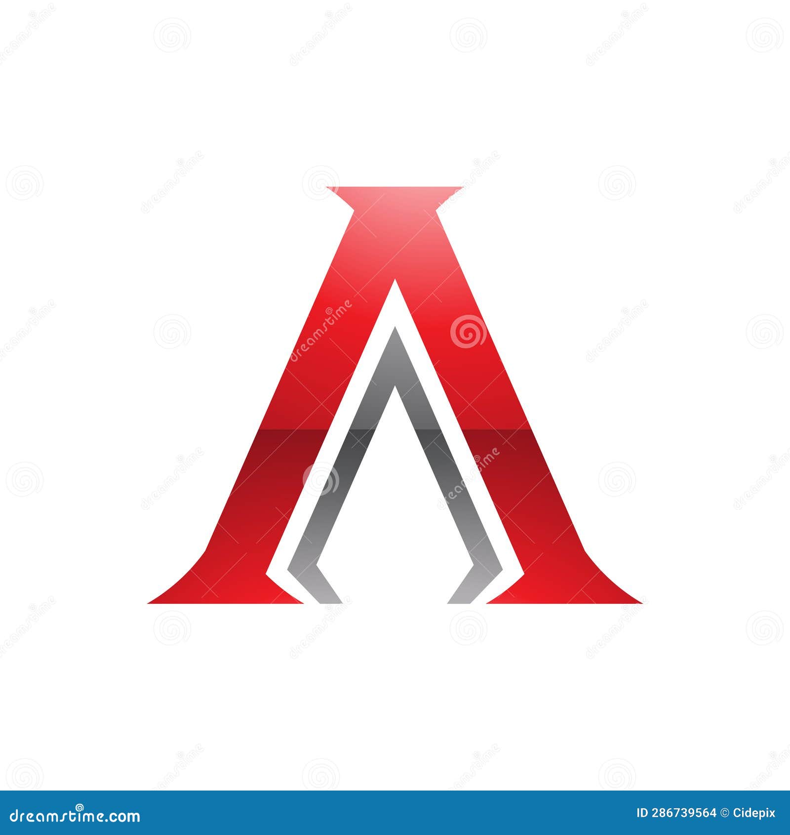 Red and Black Glossy Pillar Shaped Letter a Icon Stock Vector ...