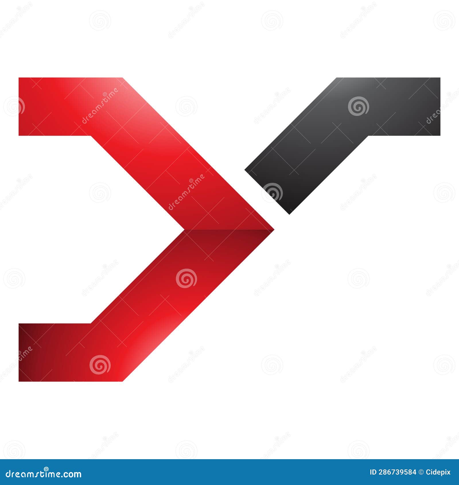 Red and Black Glossy Rail Switch Shaped Letter Y Icon Stock Vector ...