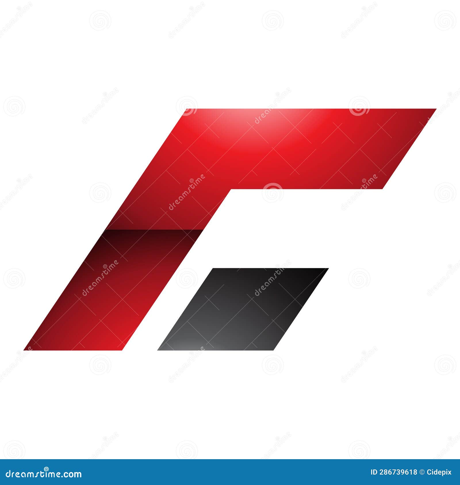 Red and Black Glossy Rectangular Italic Letter C Icon Stock Vector ...