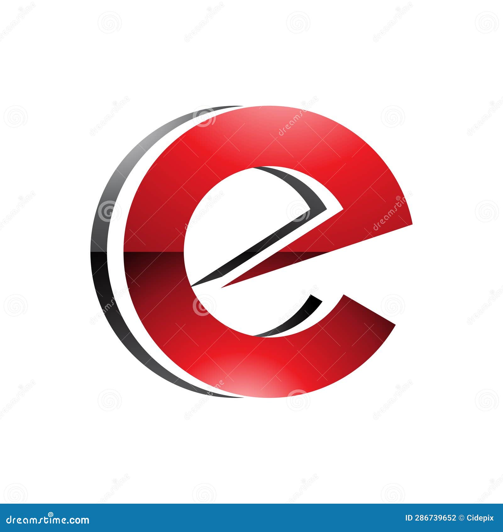Red and Black Glossy Round Layered Lowercase Letter E Icon Stock Vector ...