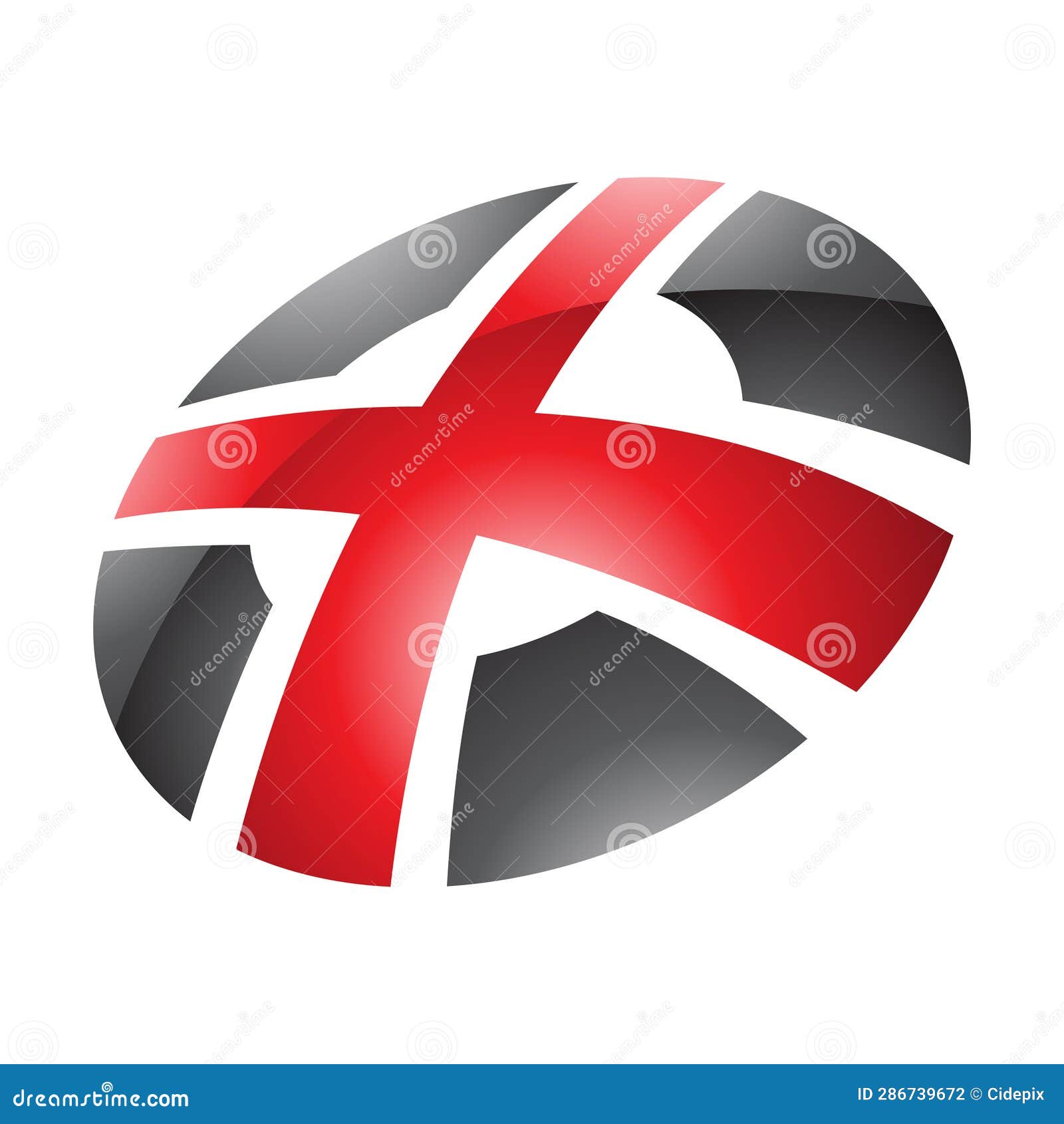 Red and Black Glossy Round Shaped Letter X Icon Stock Vector ...