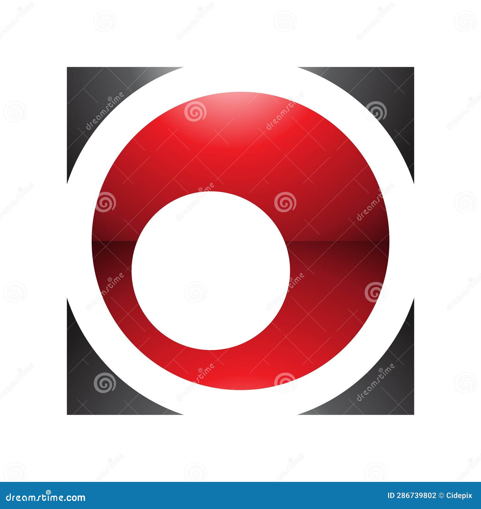 Red and Black Glossy Square Letter O Icon Stock Vector - Illustration ...