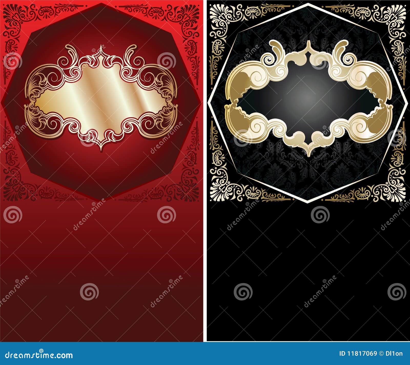 Red, Black and Gold Ornate Banner. Stock Vector - Illustration of ...