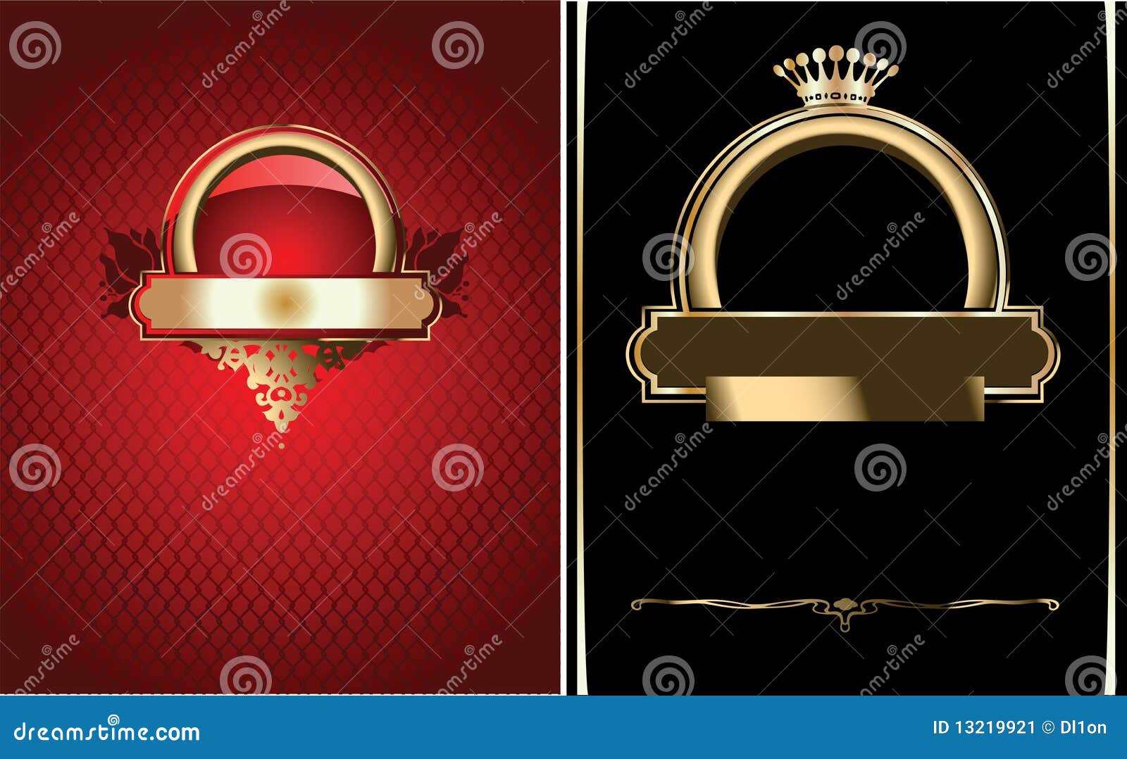 Red, Black and Gold Ornate Banner. Stock Vector - Illustration of ...