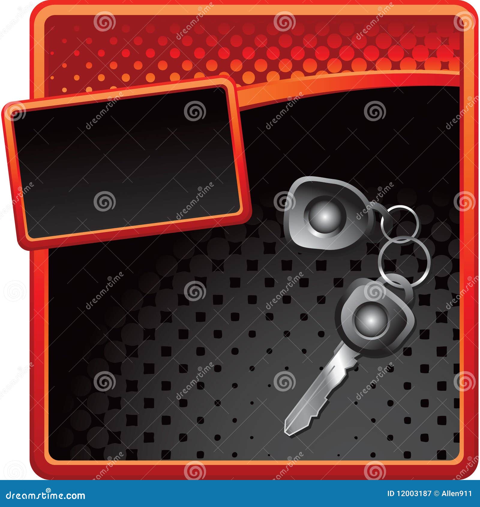 Red and Black Halftone Advertisement with Car Keys Stock Vector ...