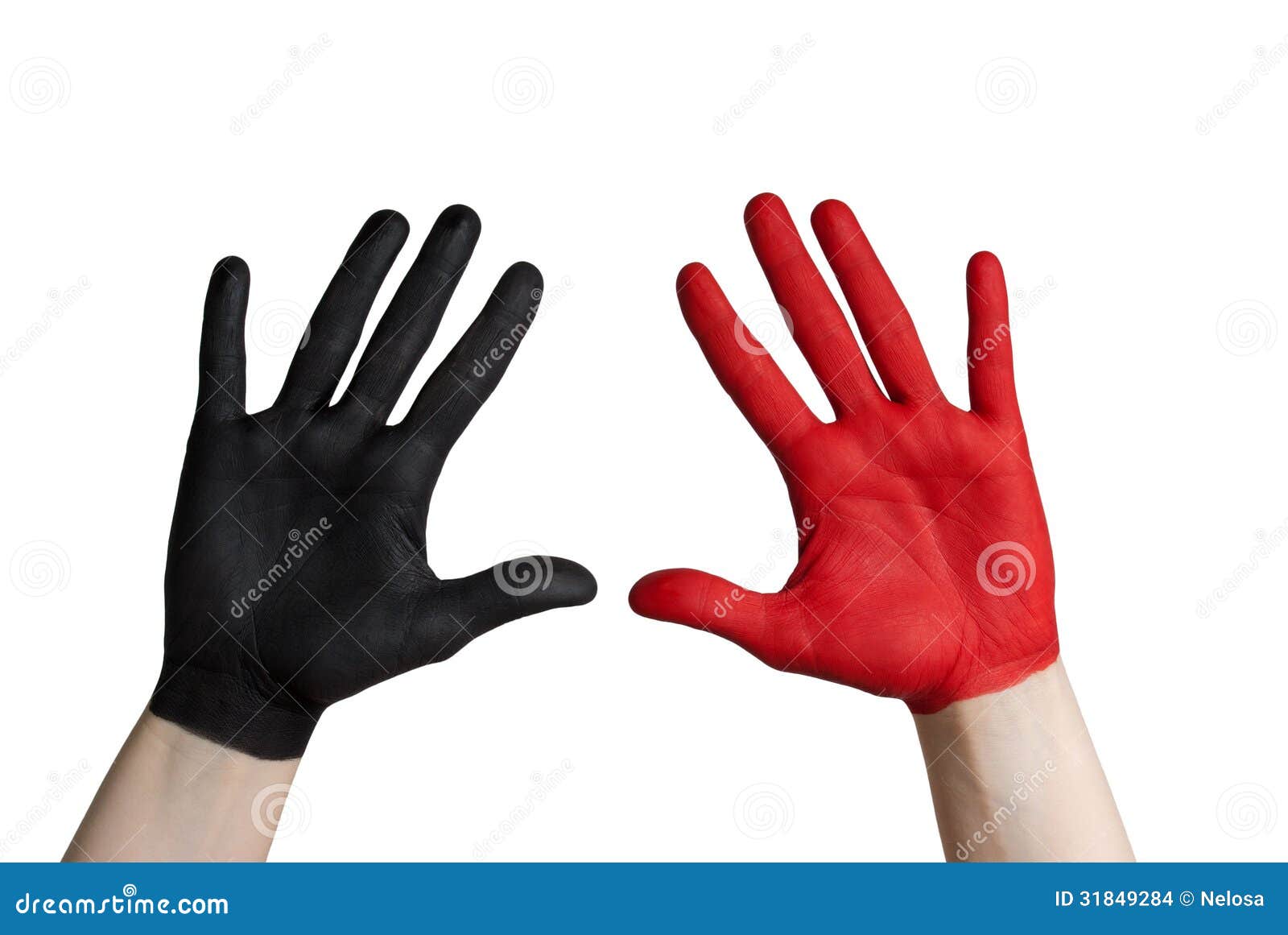 Red and black hand stock photo. Image of child, diversity - 31849284