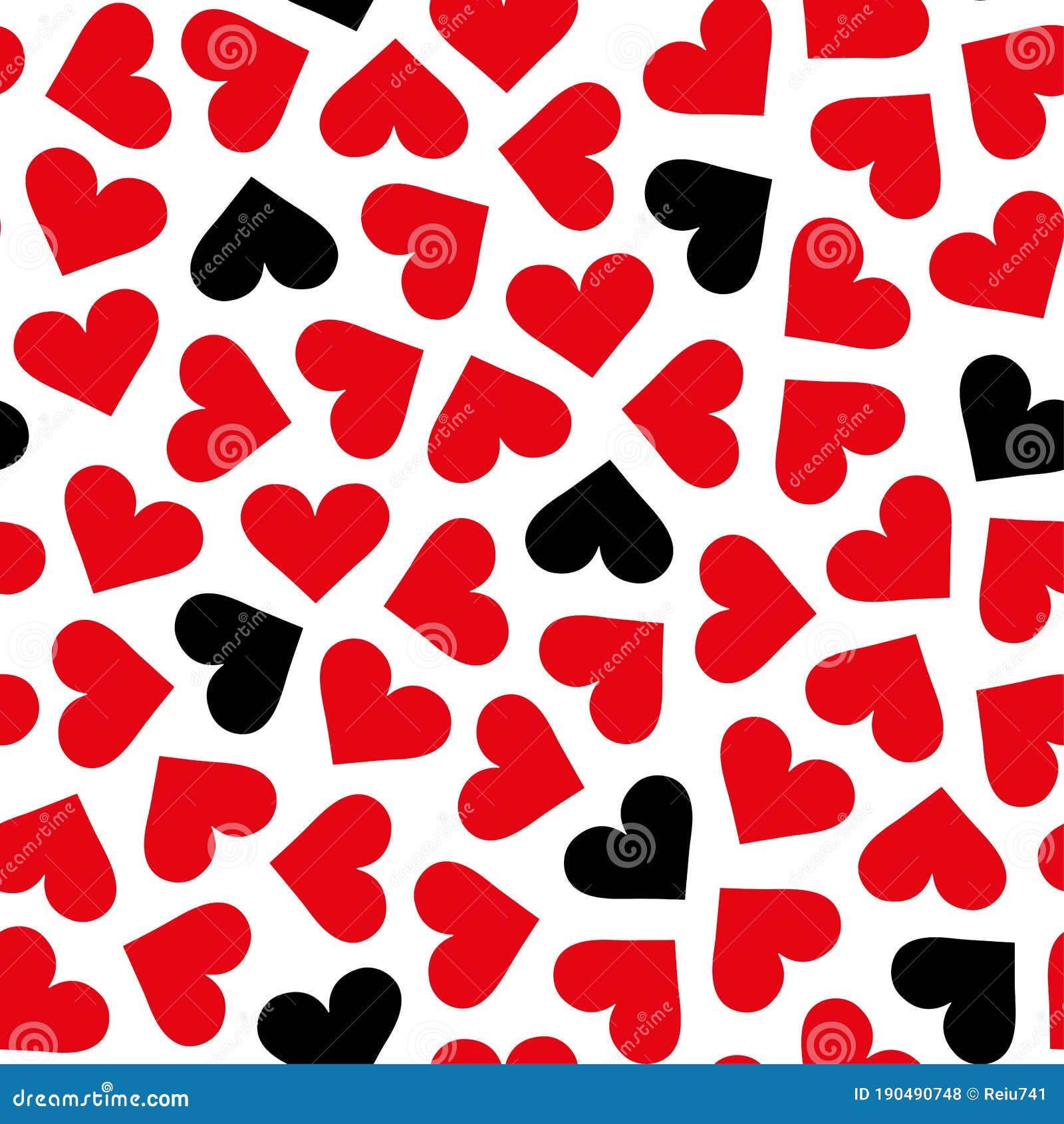Red and Black Heart Pattern on White Background Stock Vector ...