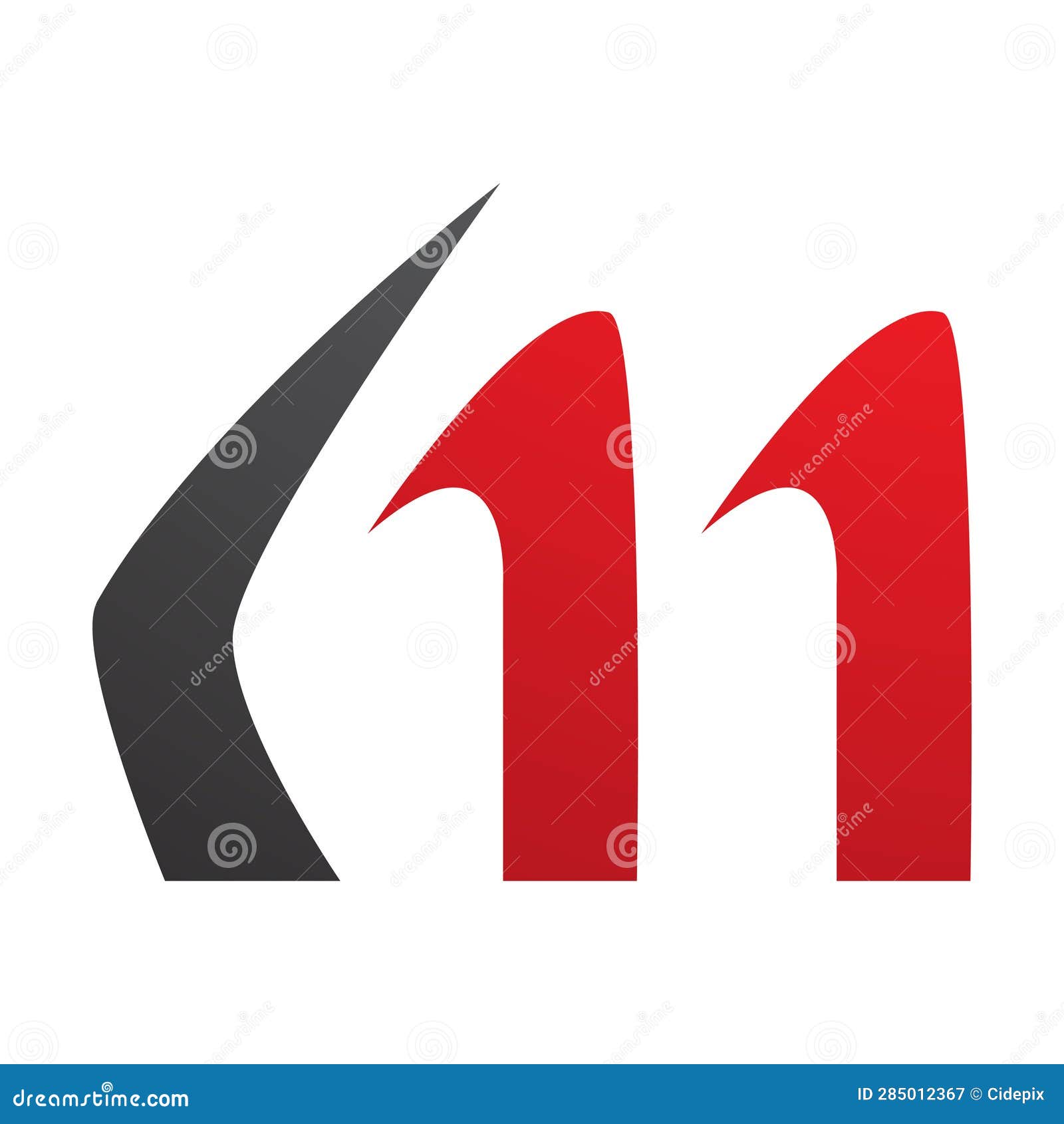 Red and Black Horn Shaped Letter M Icon Stock Vector - Illustration of ...