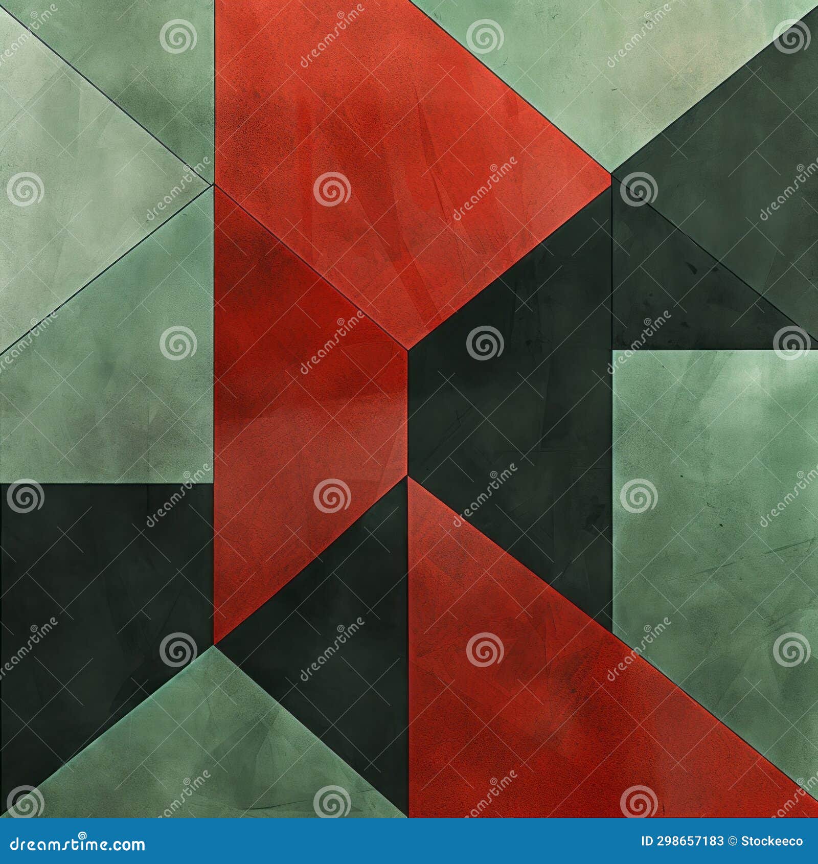 Industrial Angles: Digitally Enhanced Green, Red, and Black Squares ...