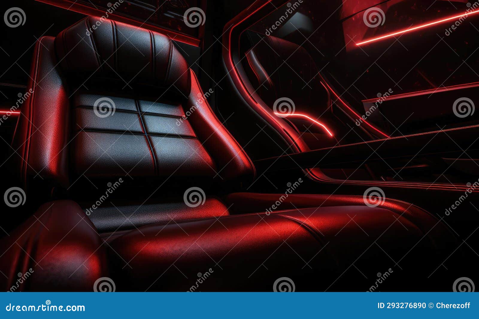 Red and Black Interior of a Car Stock Photo - Image of concept, leather ...