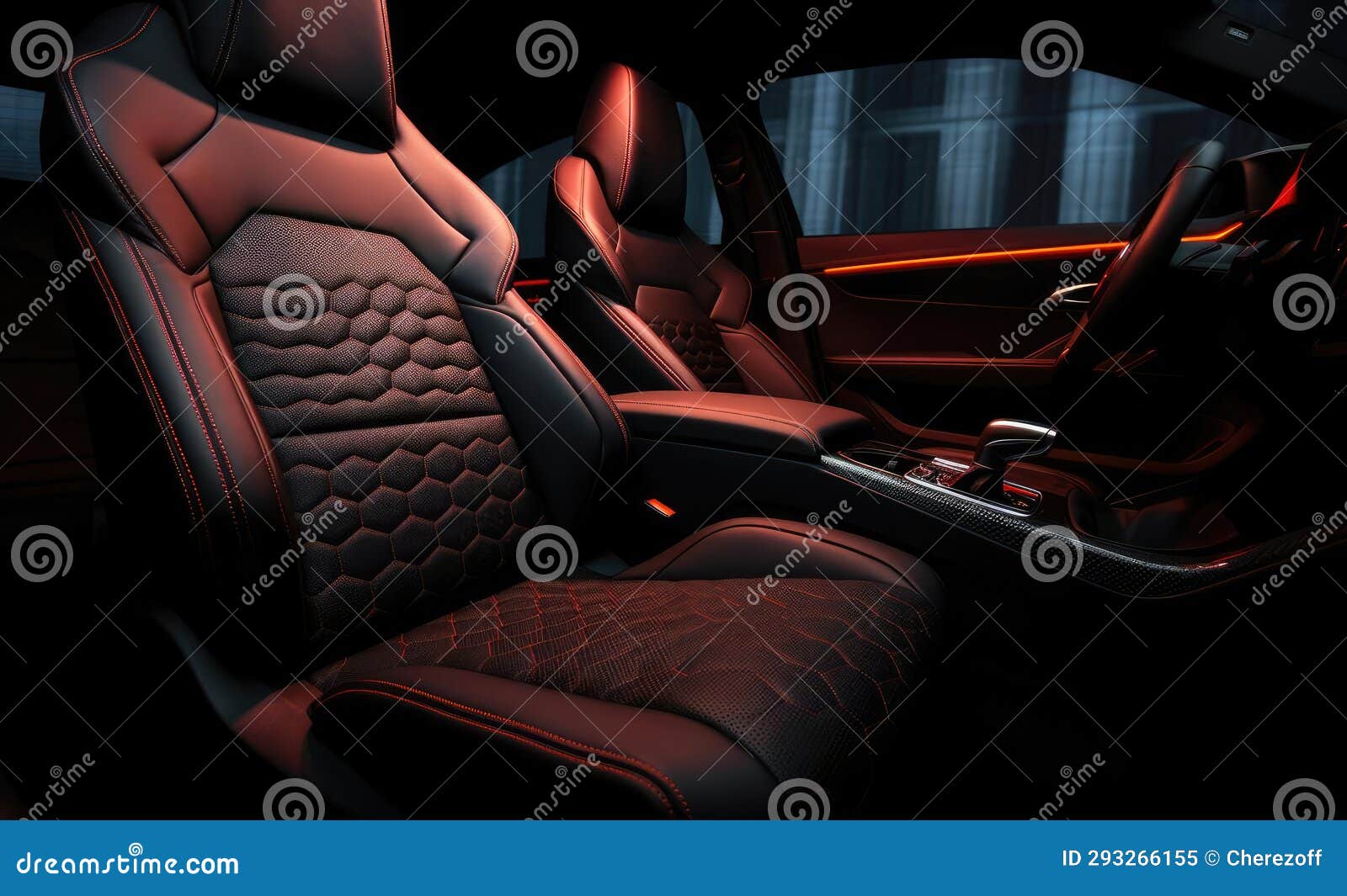 Red and Black Interior of a Car Stock Image - Image of interior ...