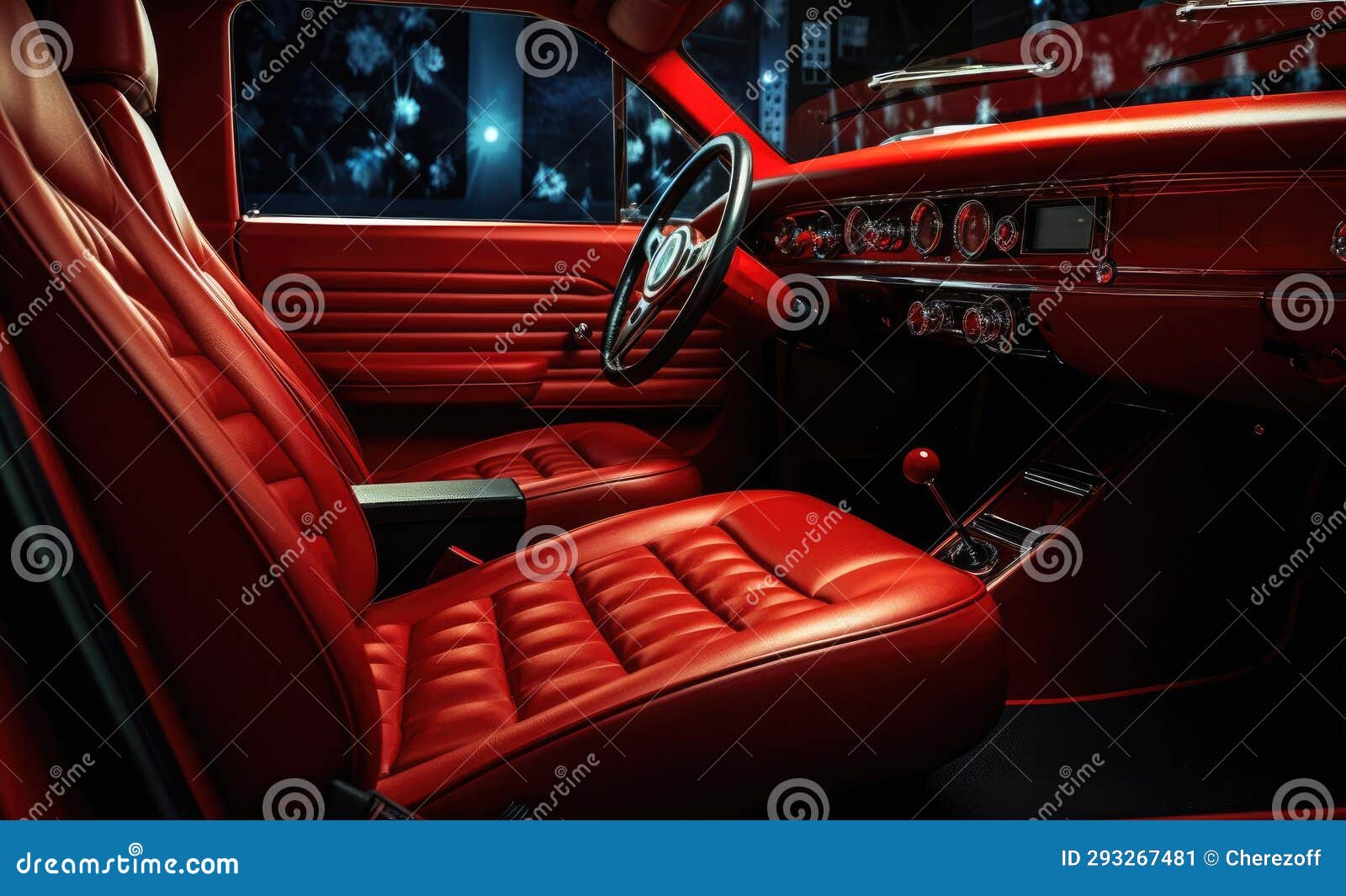 Red and Black Interior of a Car Stock Image - Image of design, speed ...