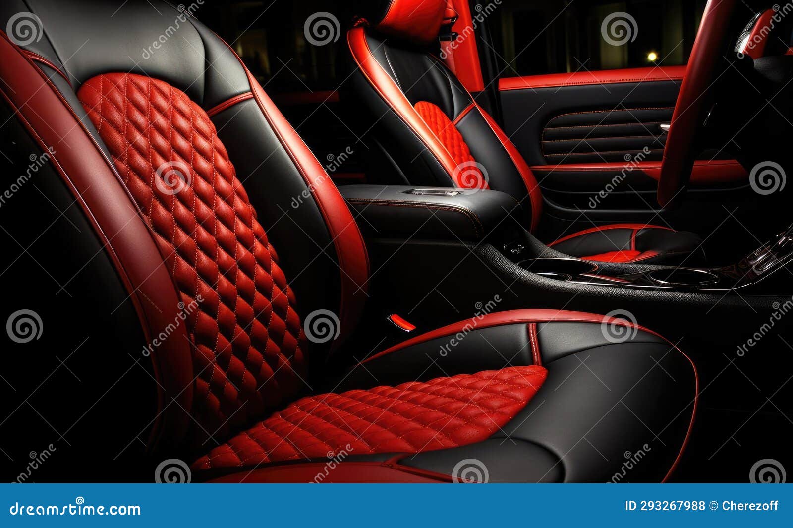 Red and Black Interior of a Car Stock Photo - Image of business ...