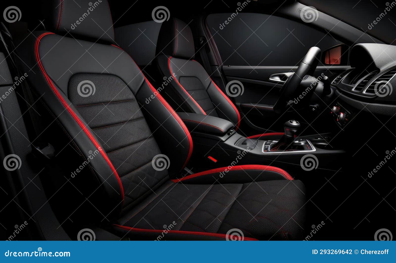 Red and Black Interior of a Car Stock Photo - Image of seat, vehicle ...