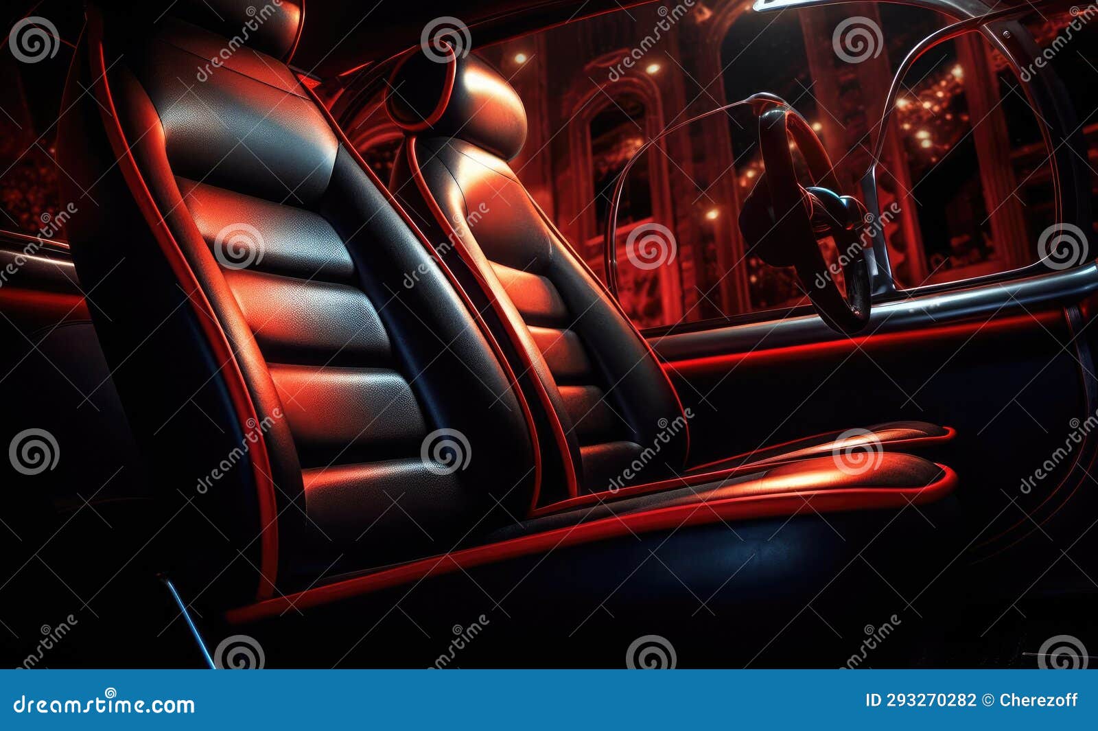 Red and Black Interior of a Car Stock Photo - Image of concept ...