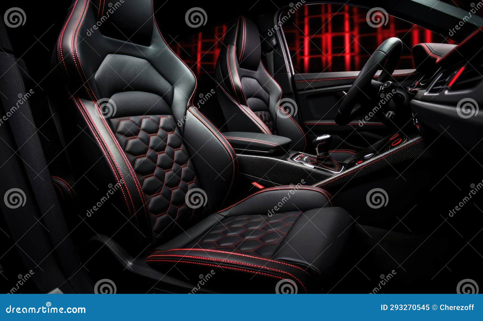 Red and Black Interior of a Car Stock Image - Image of automobile, auto ...