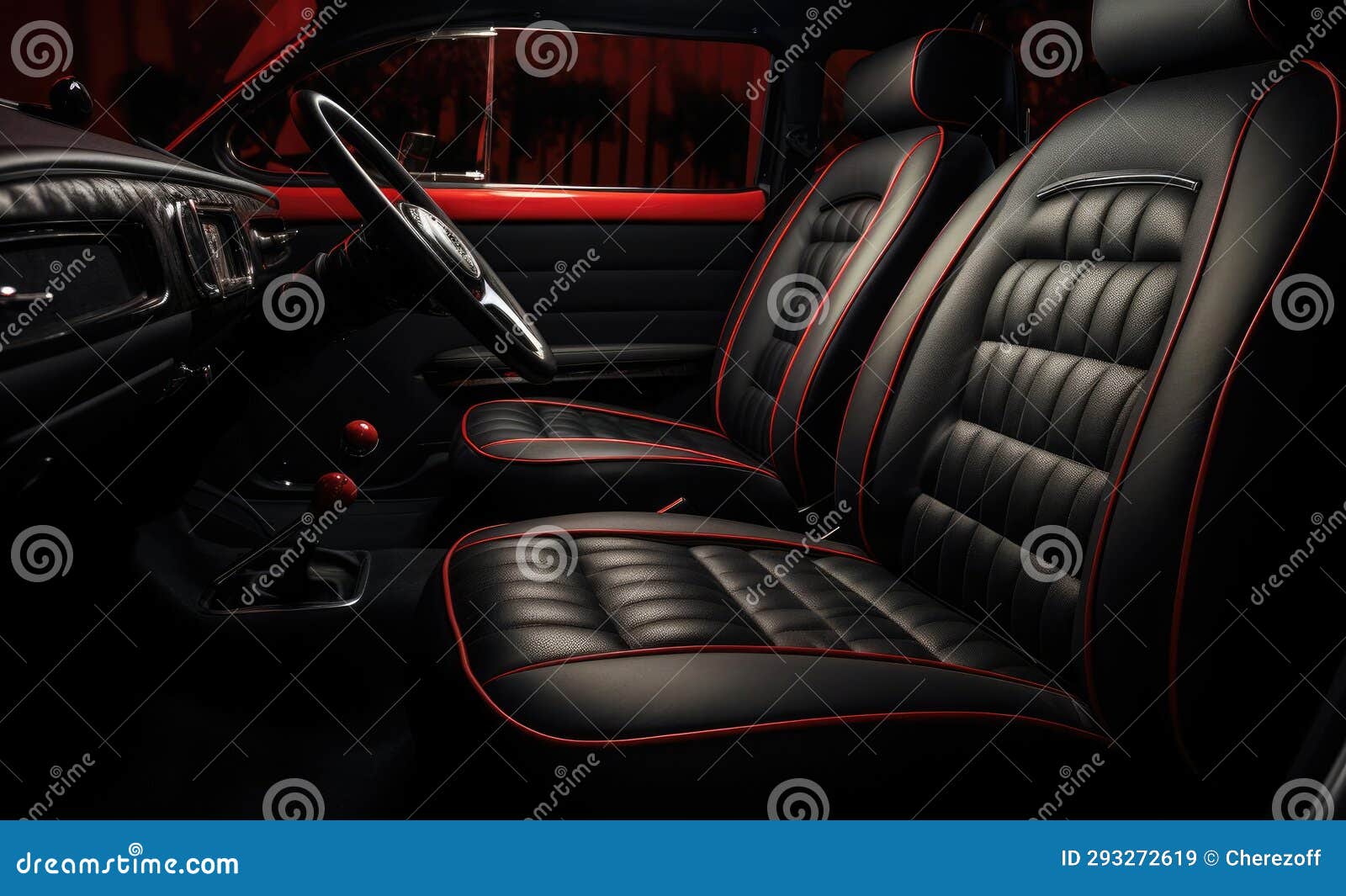 Red and Black Interior of a Car Stock Image - Image of comfortable ...