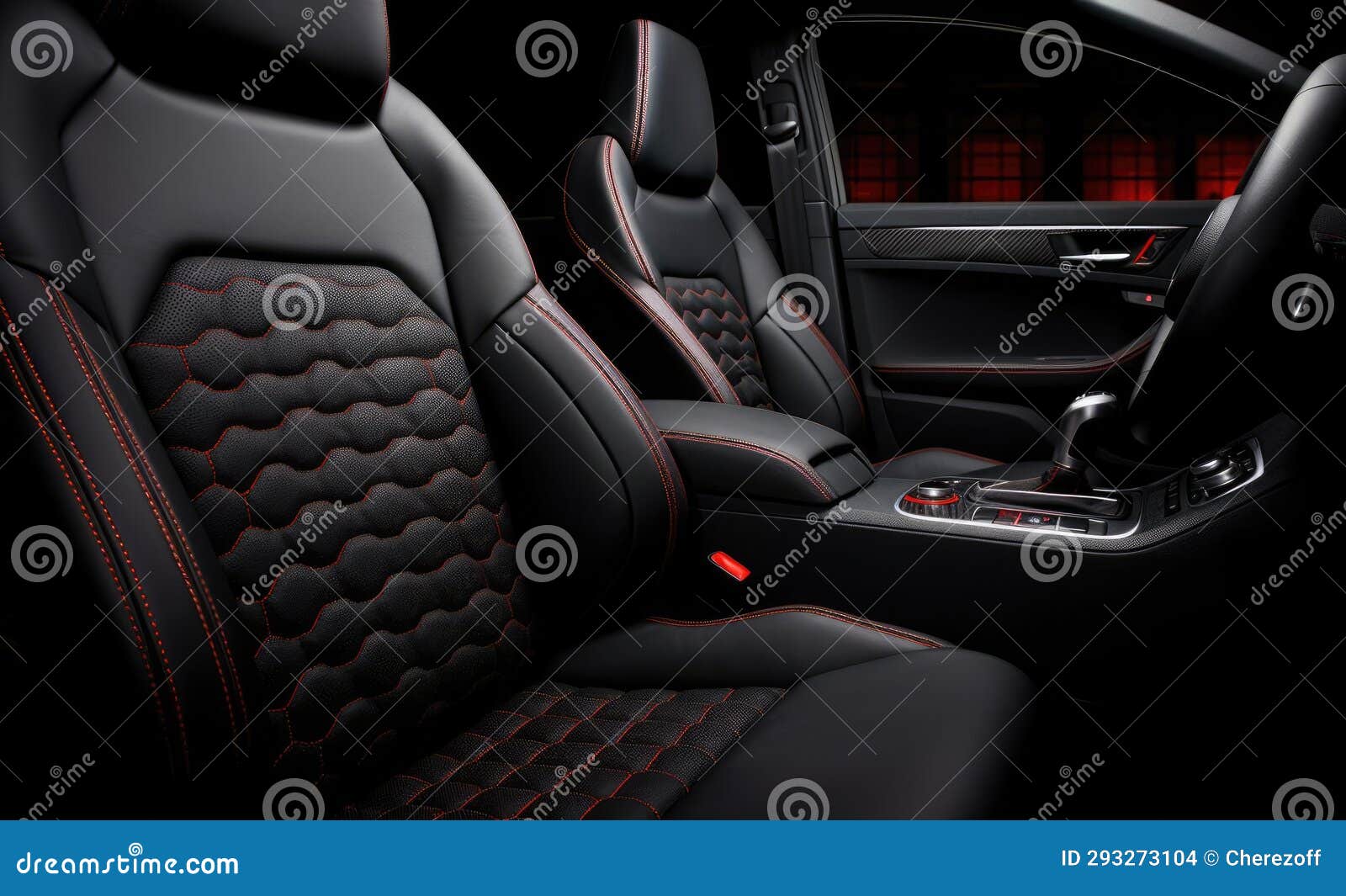Red and Black Interior of a Car Stock Photo - Image of modern, seat ...